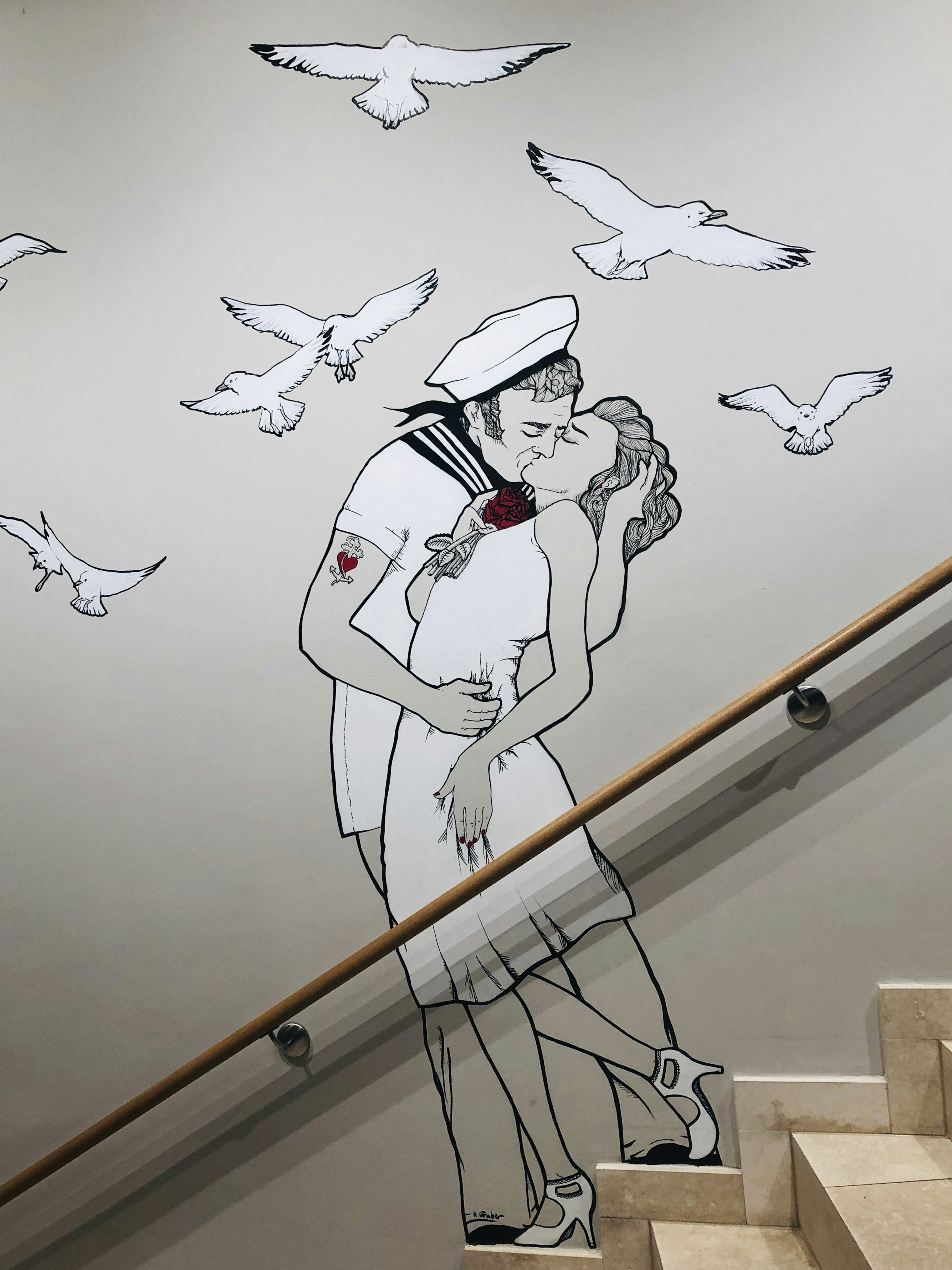 Wall art in the Lobby of the hotel in Hamburg. 
