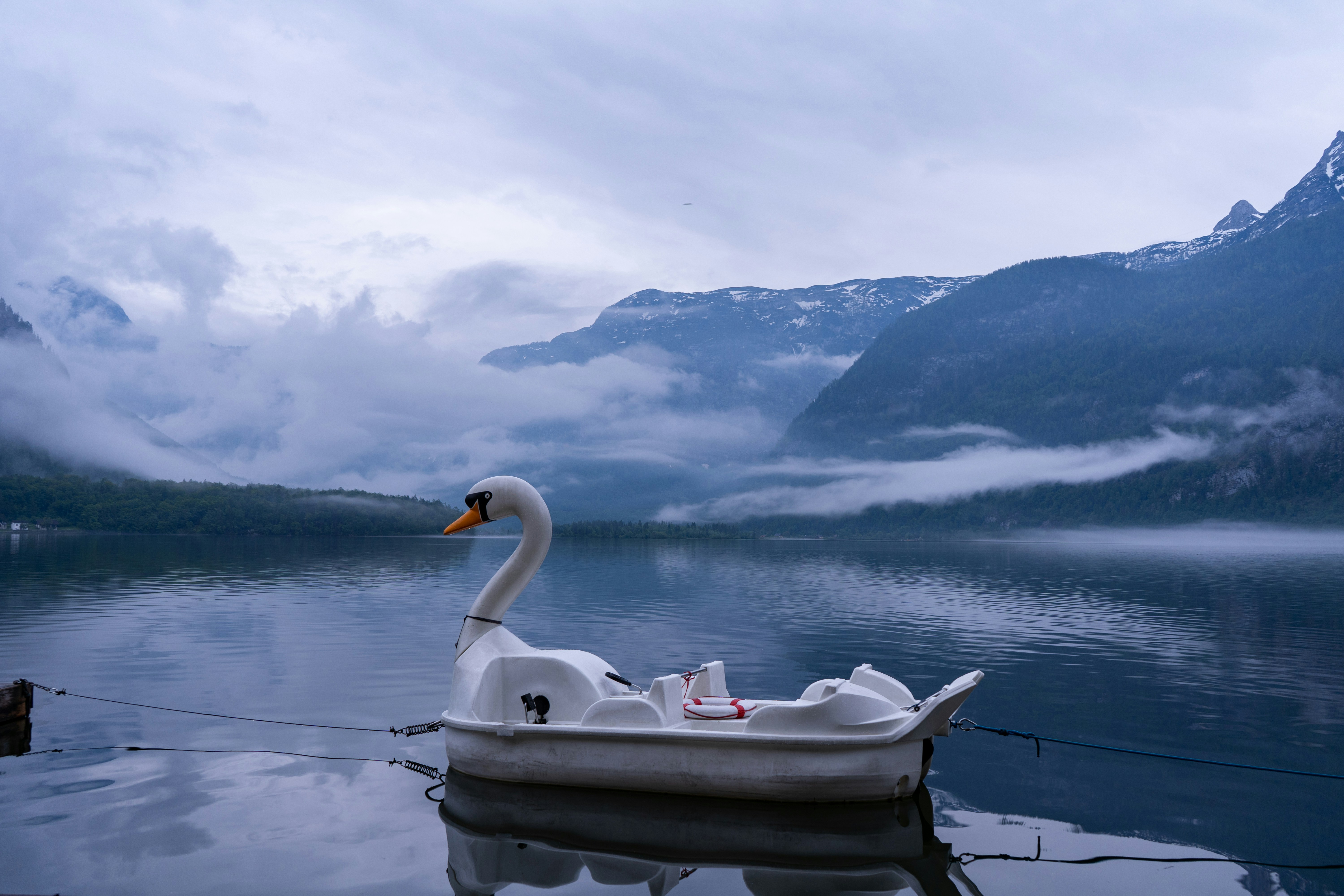 Swan Boat at Still Alpine Lake
