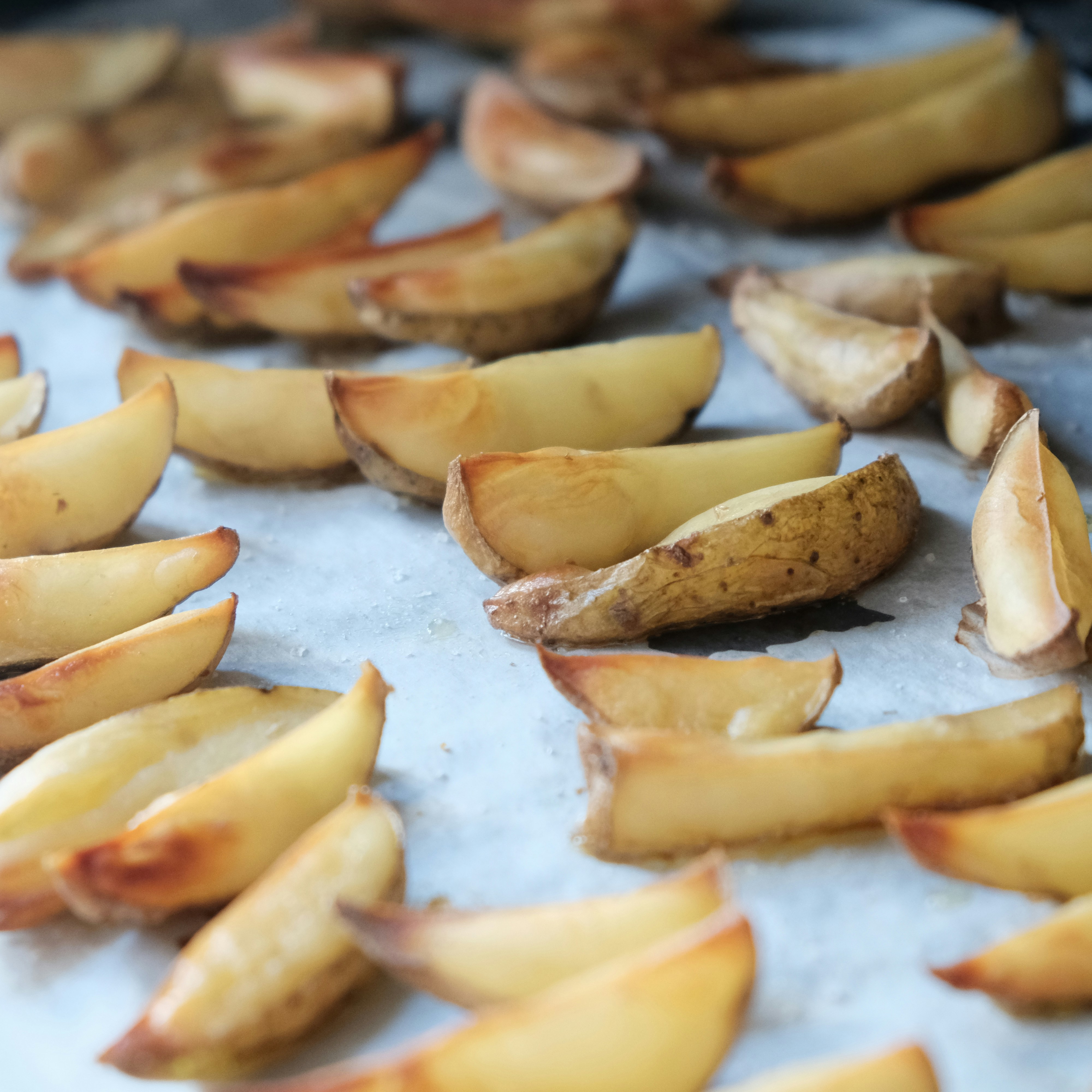 Golden Wedges on a Snowy Sheet