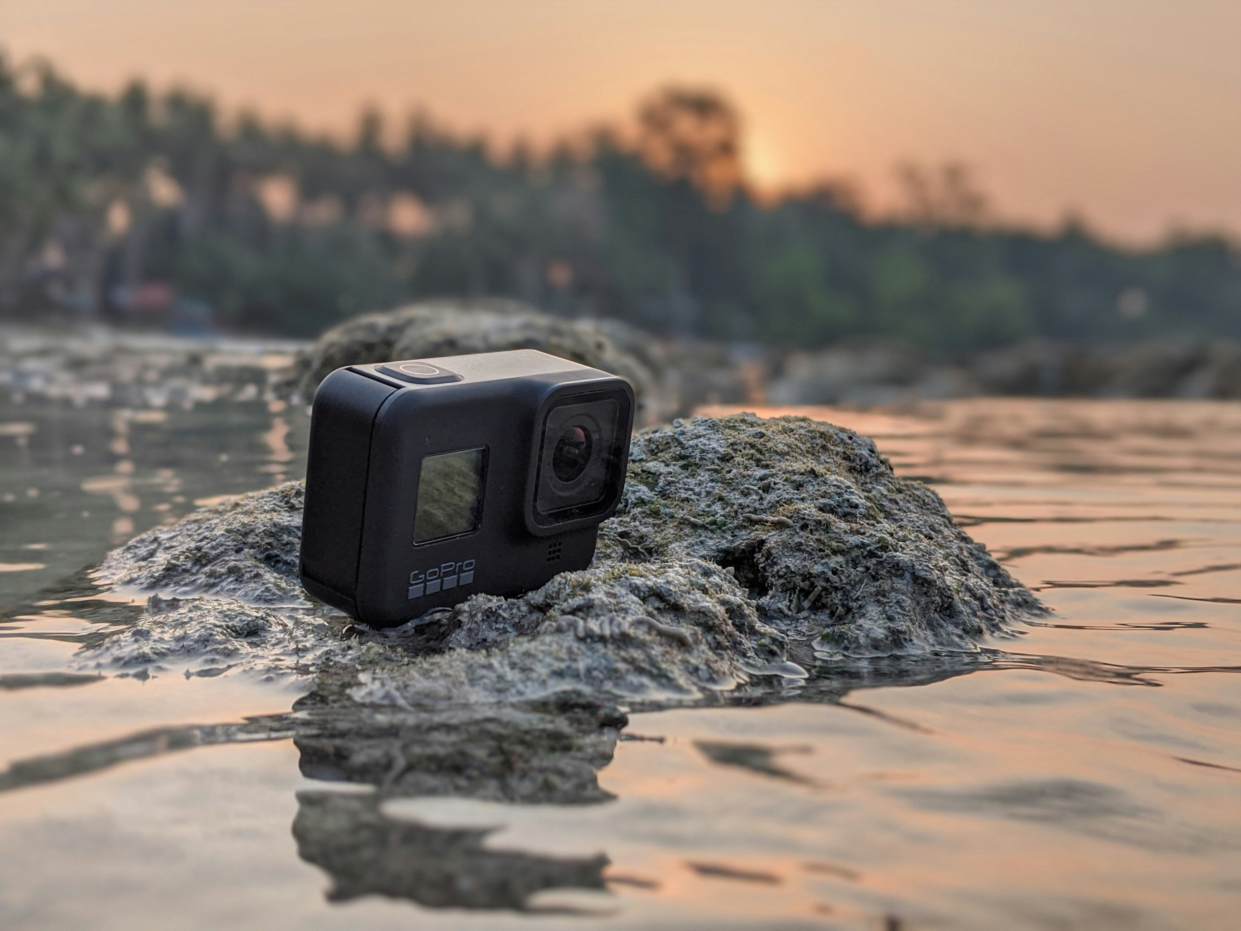 Dusk on the Outcrop: A GoPro Anchored in Quiet Tides
