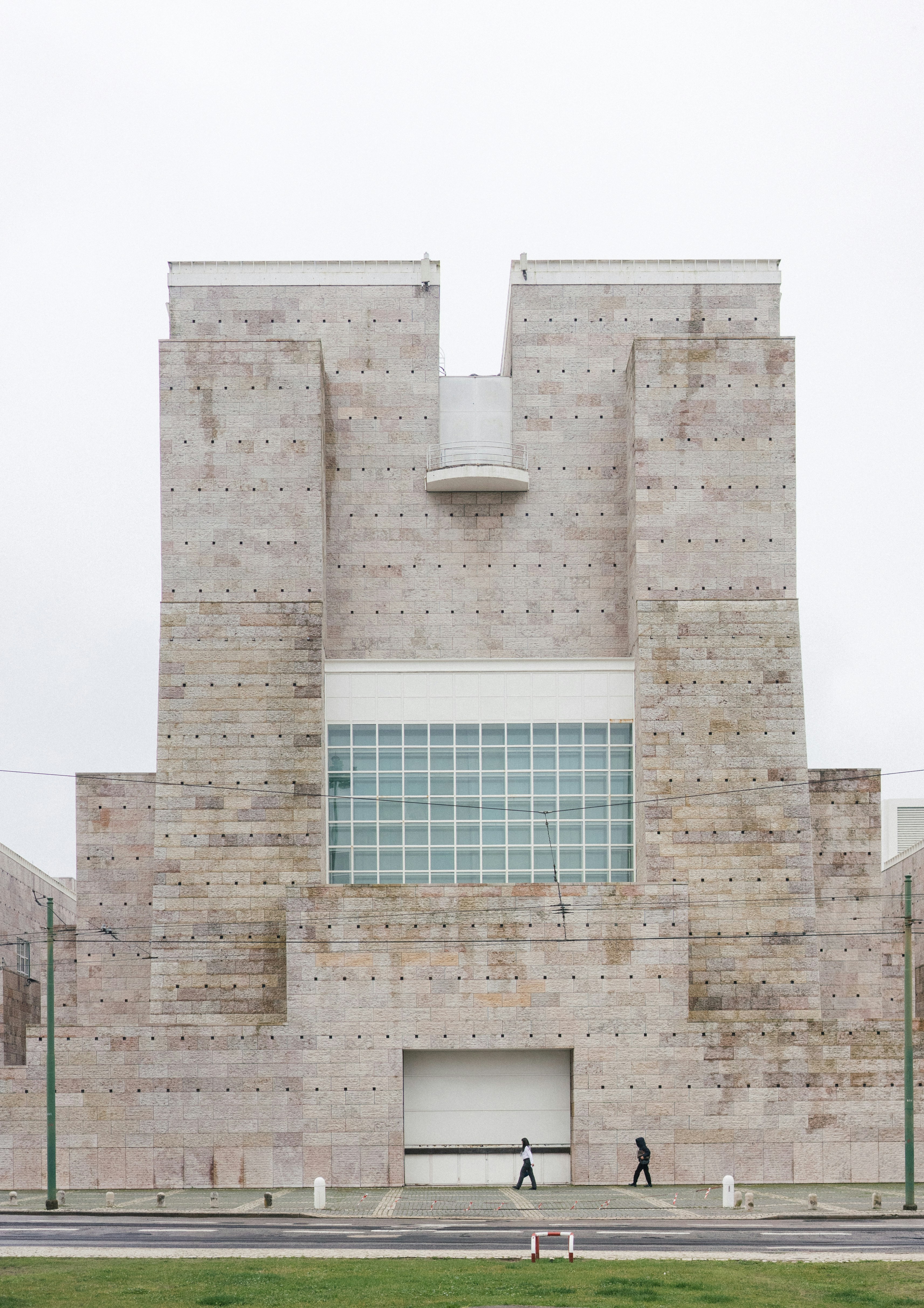Twin Brick Towers Framing a Glass Heart