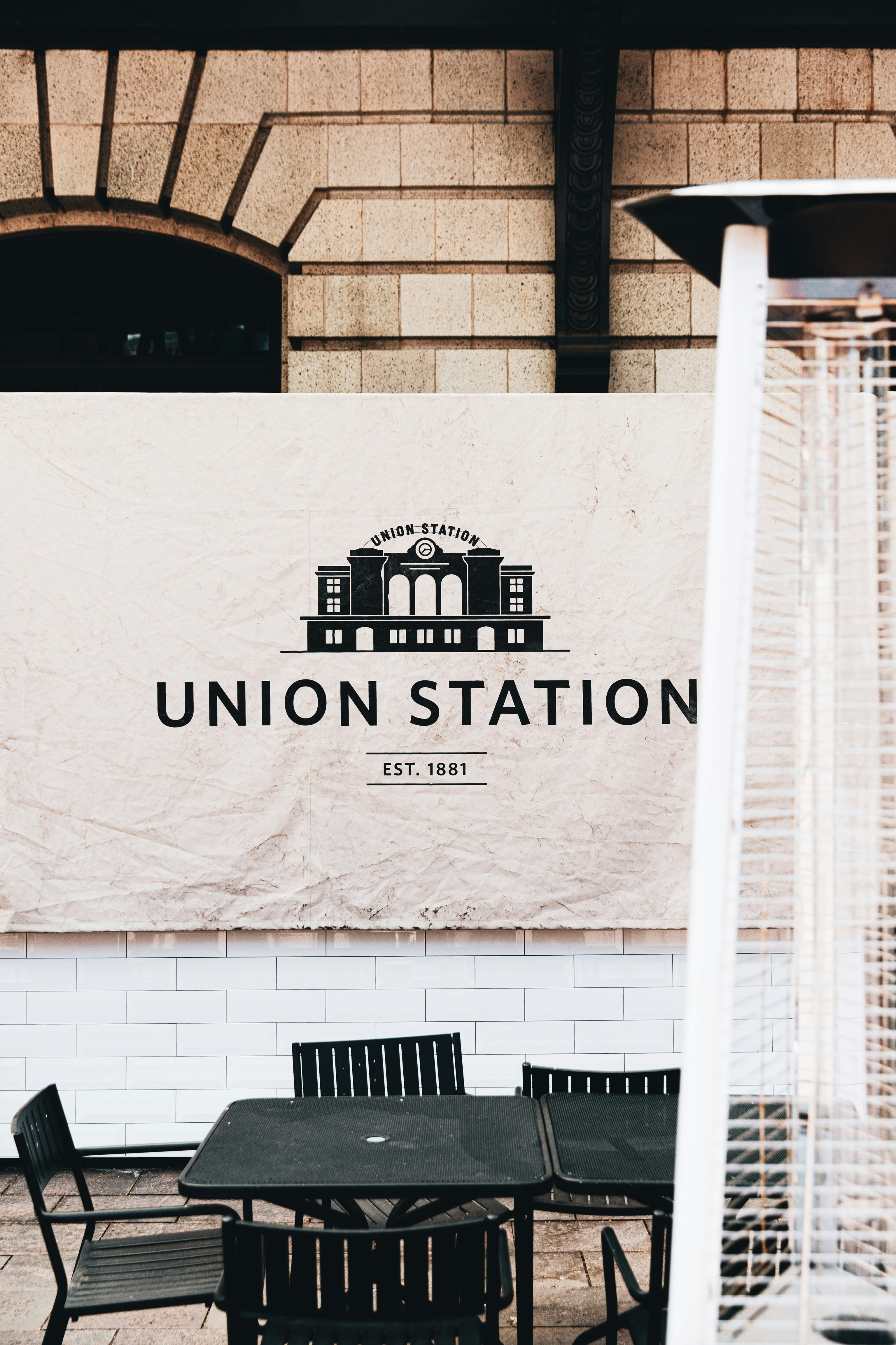 The union station sign on the side of a building photo – Free Denver ...
