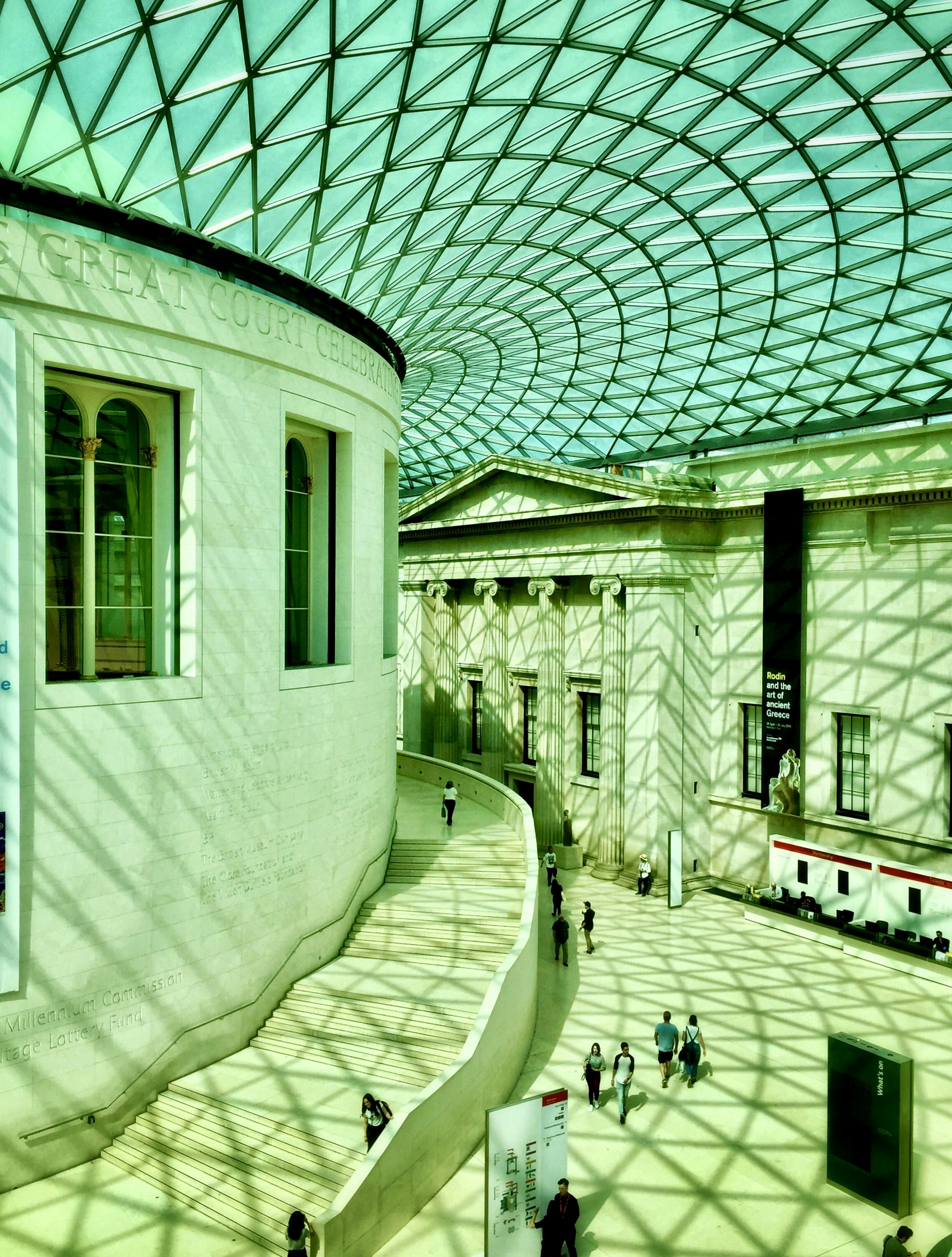 Crisscrossed Glass Canopy Over the Grand Atrium