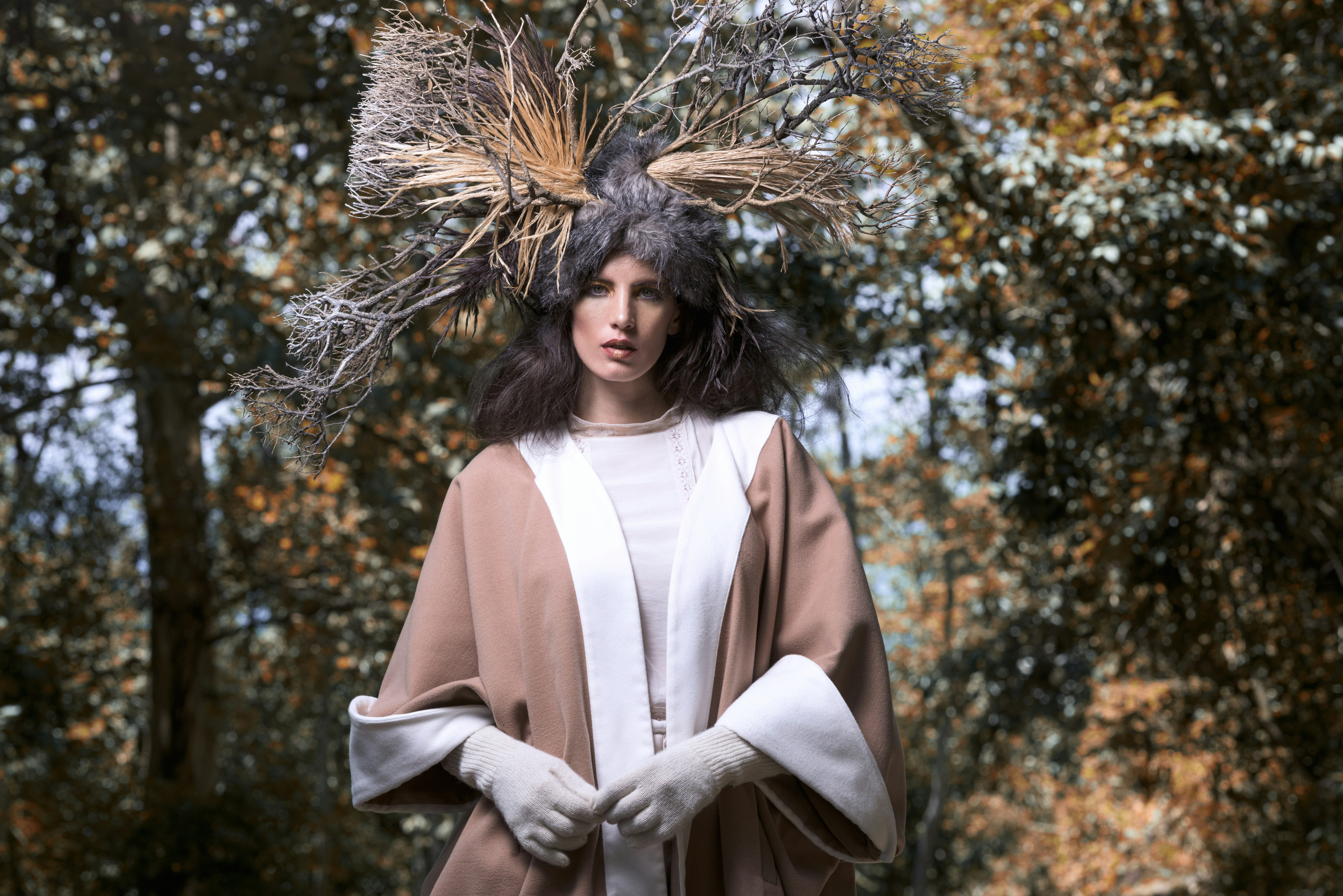 Feathered Headdress in a Forest Reverie