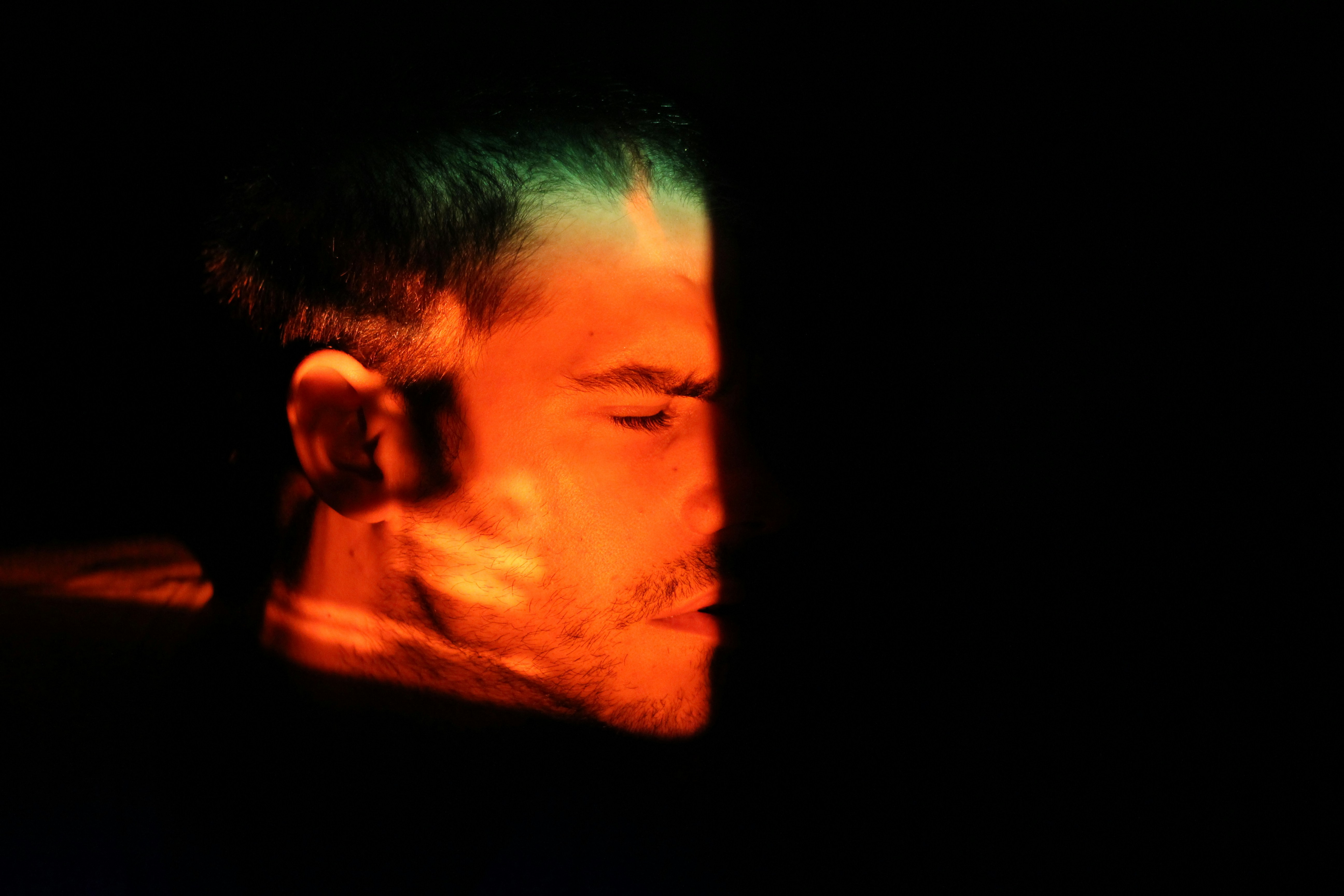 Mans face in dark room photo – Free Abu dhabi - united arab emirates ...