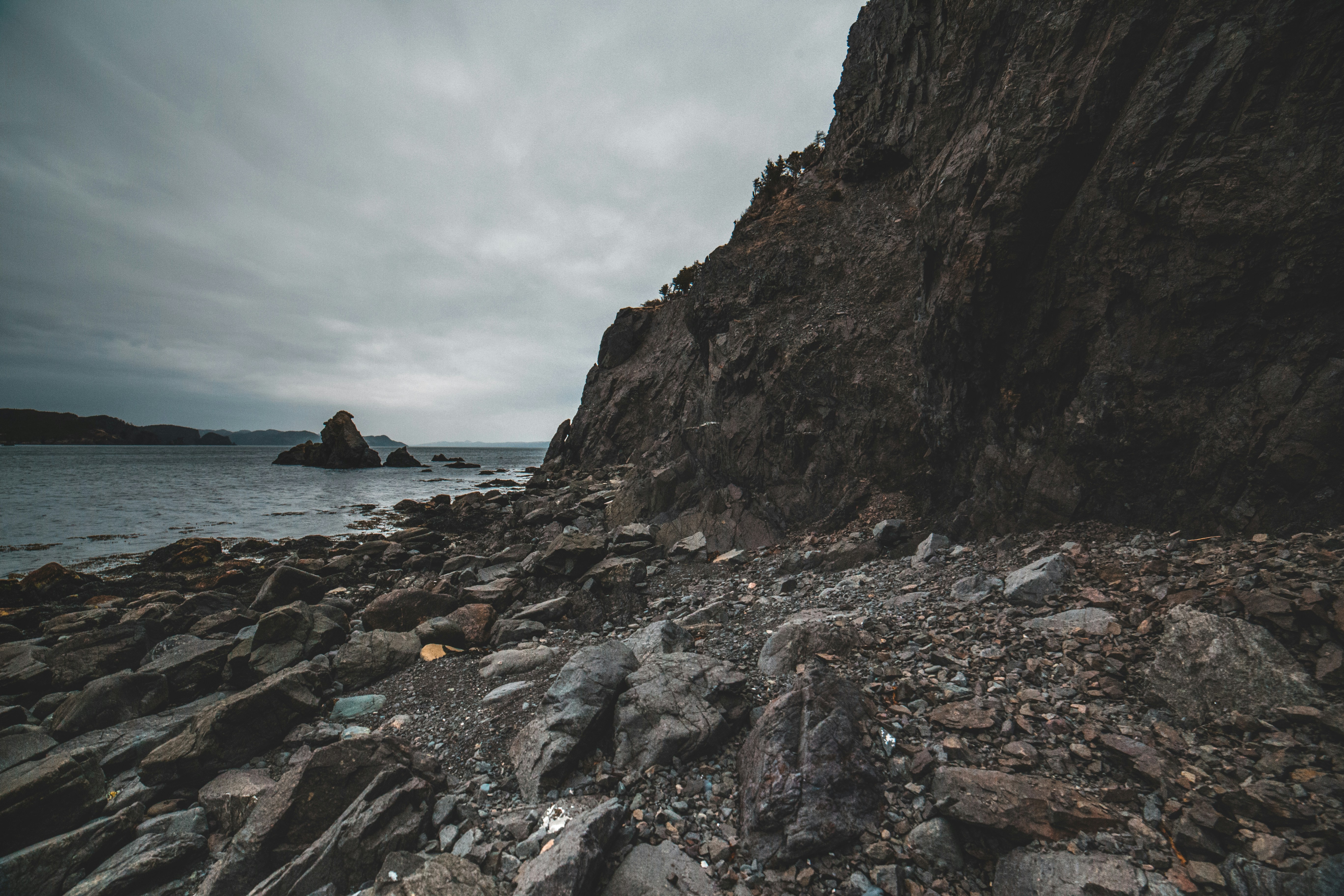The Cliff's Edge Over a Pebble Sea