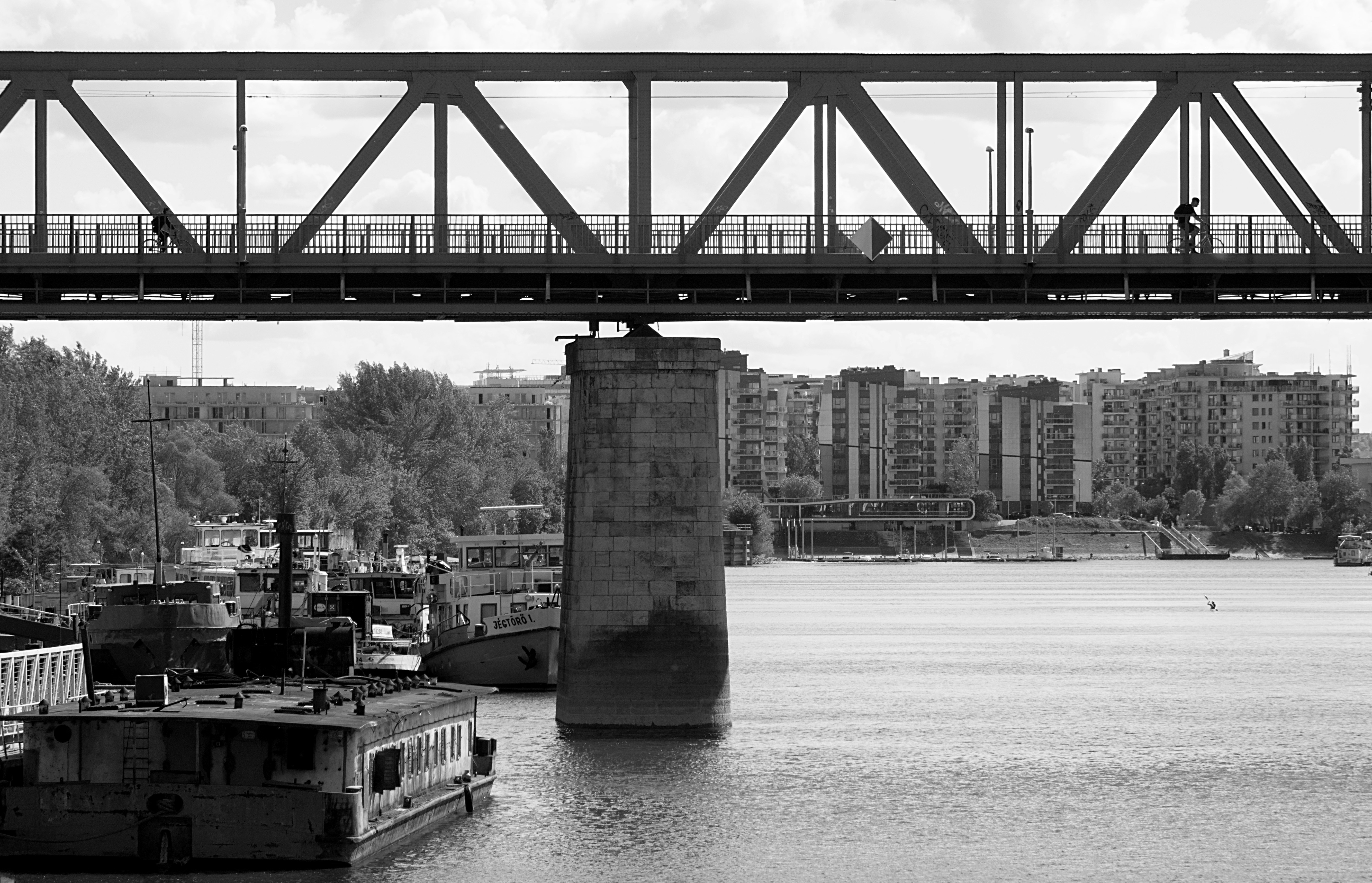Grayscale photo of bridge over river photo – Free Budapest Image on ...