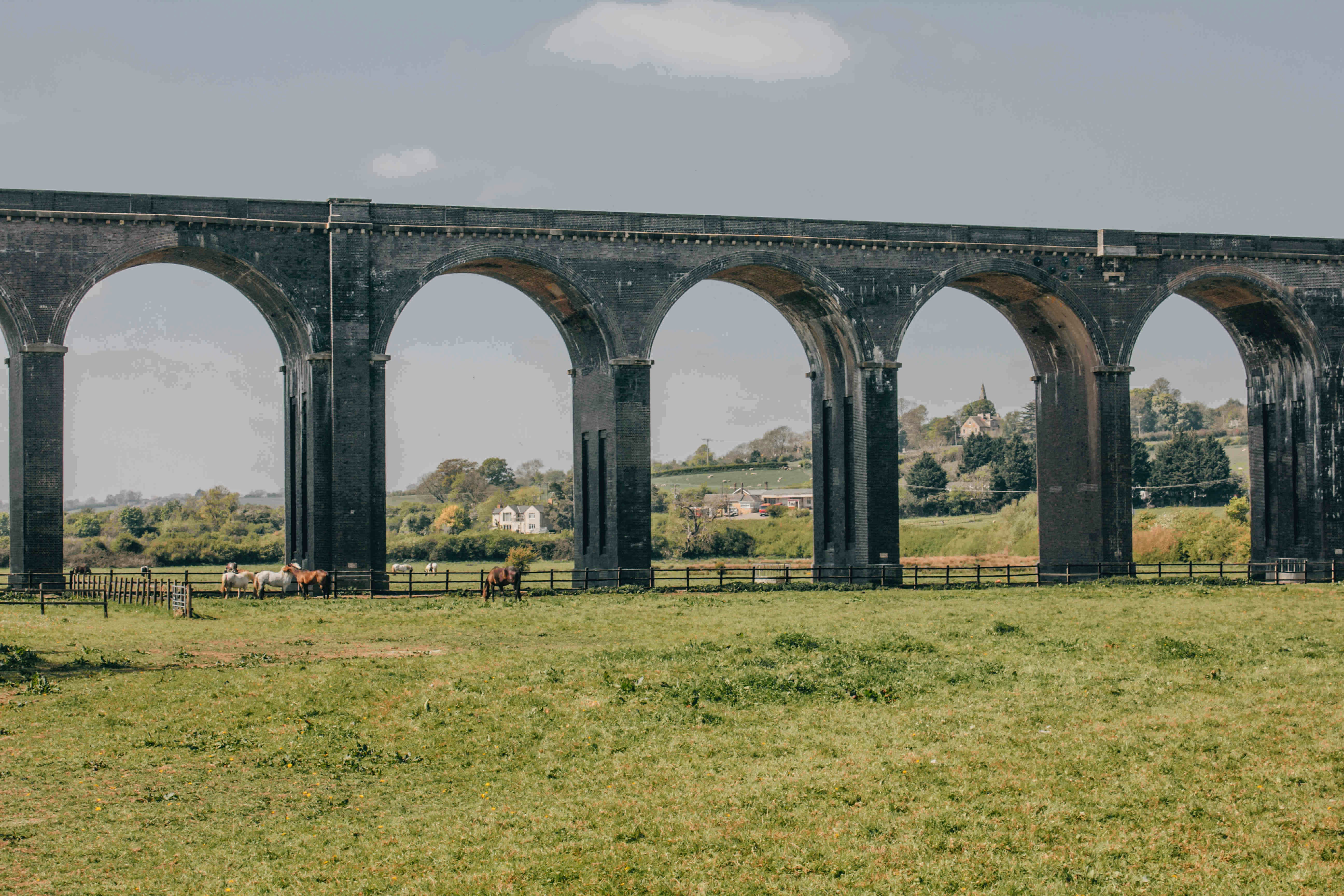 A viaduct across a countryside landscape 