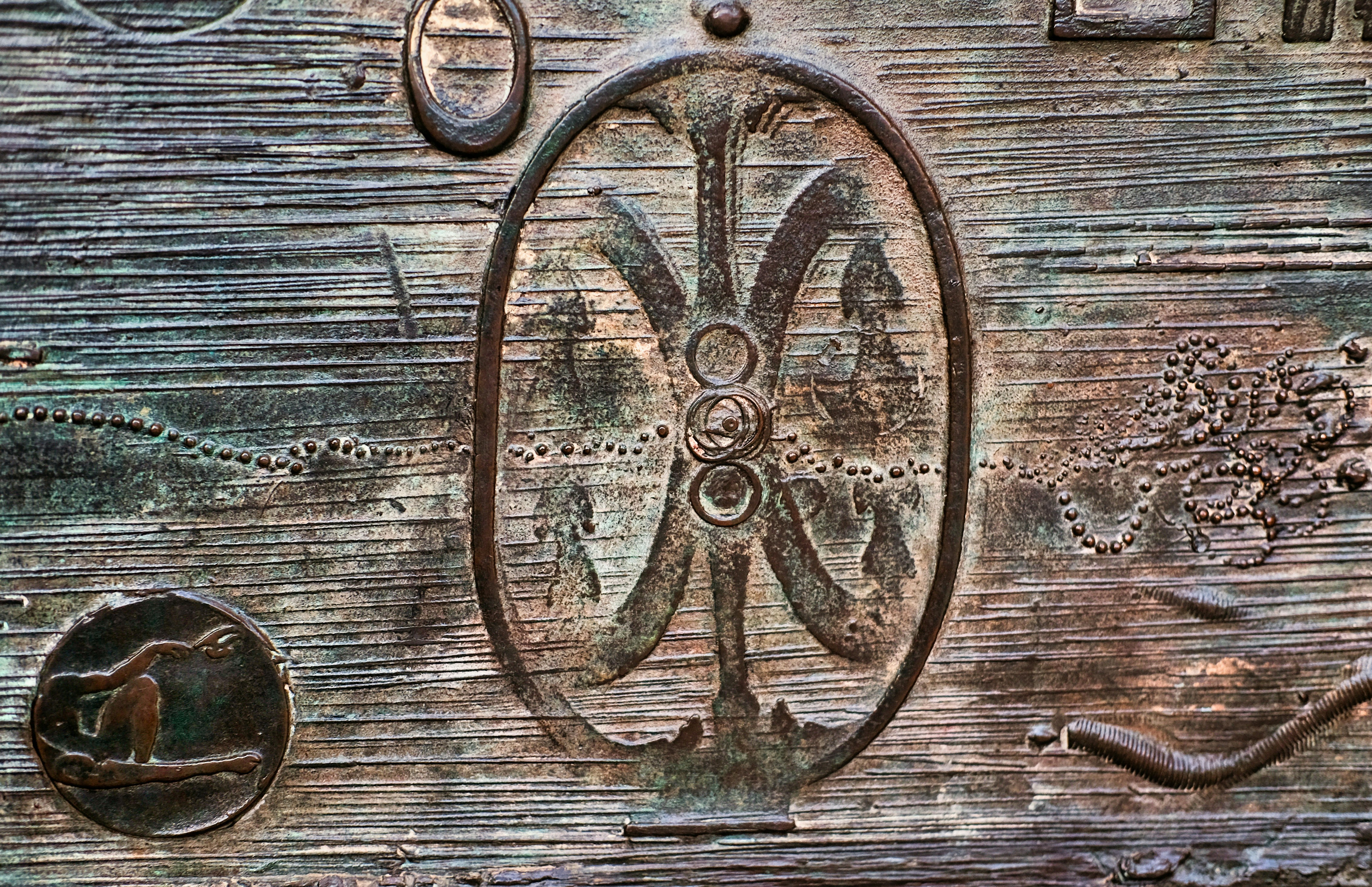 Central Rosette on a Weathered Portal