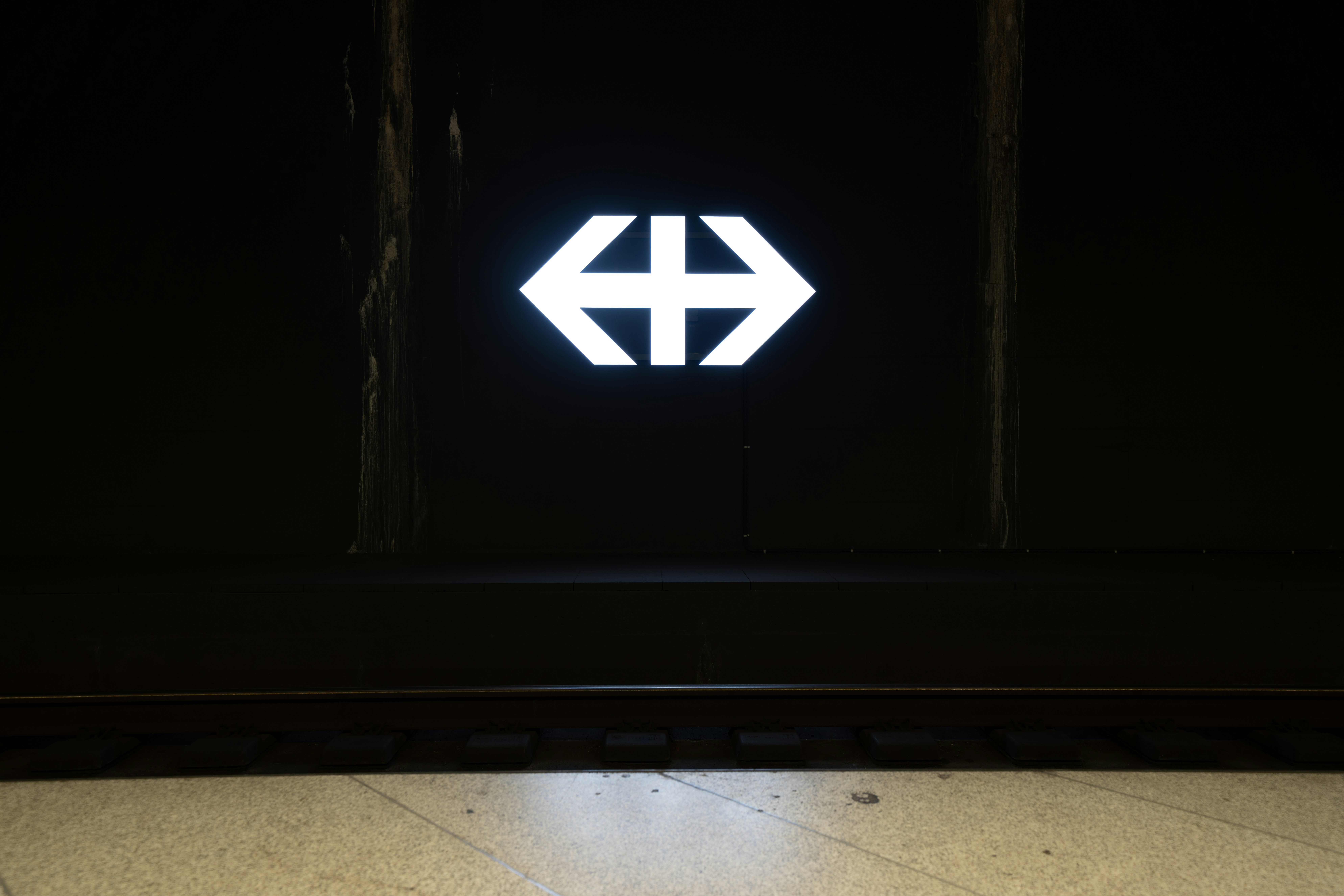 Glowing Hex Symbol in a Dark Subway Void