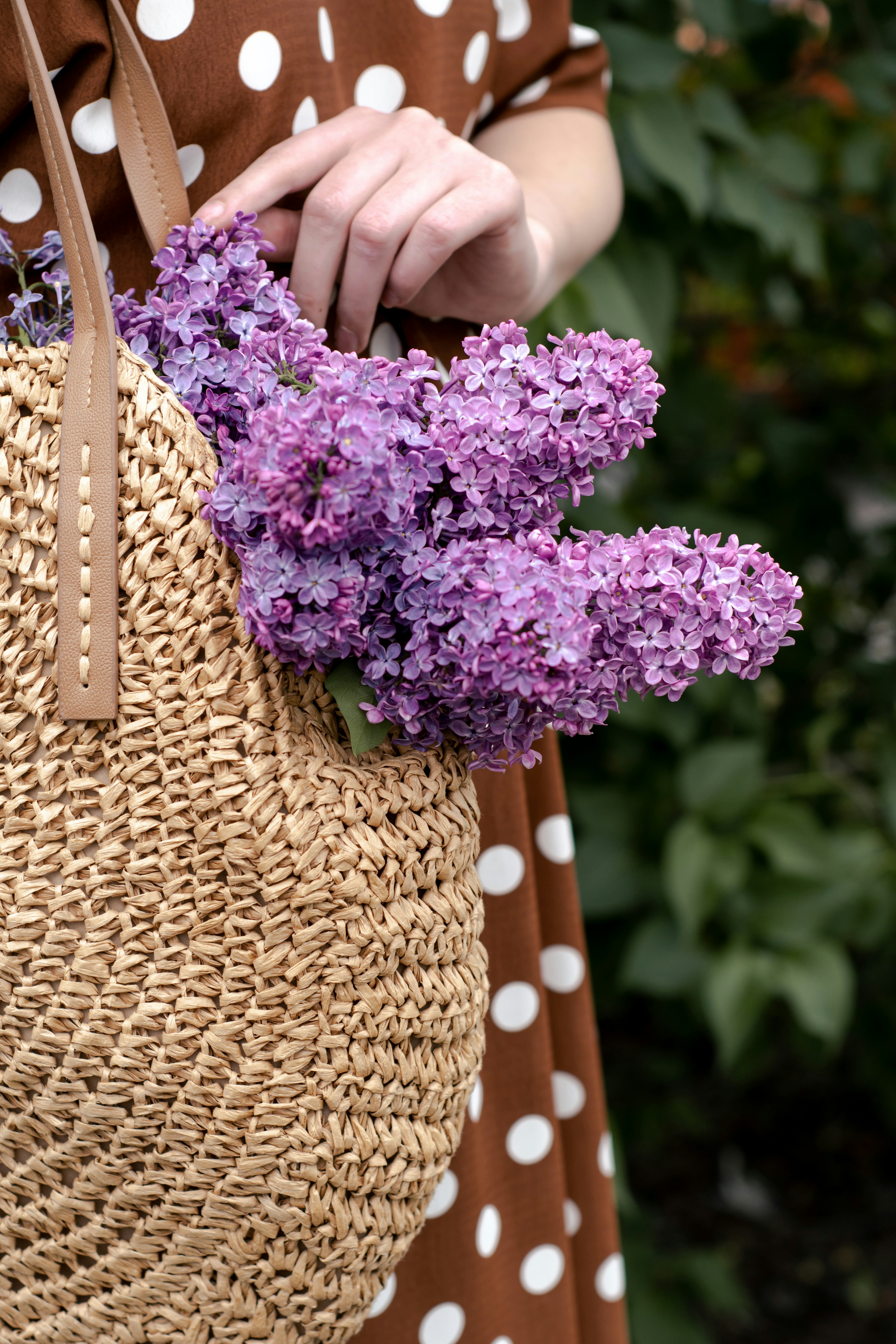Lilac Constellation in a Woven Tote