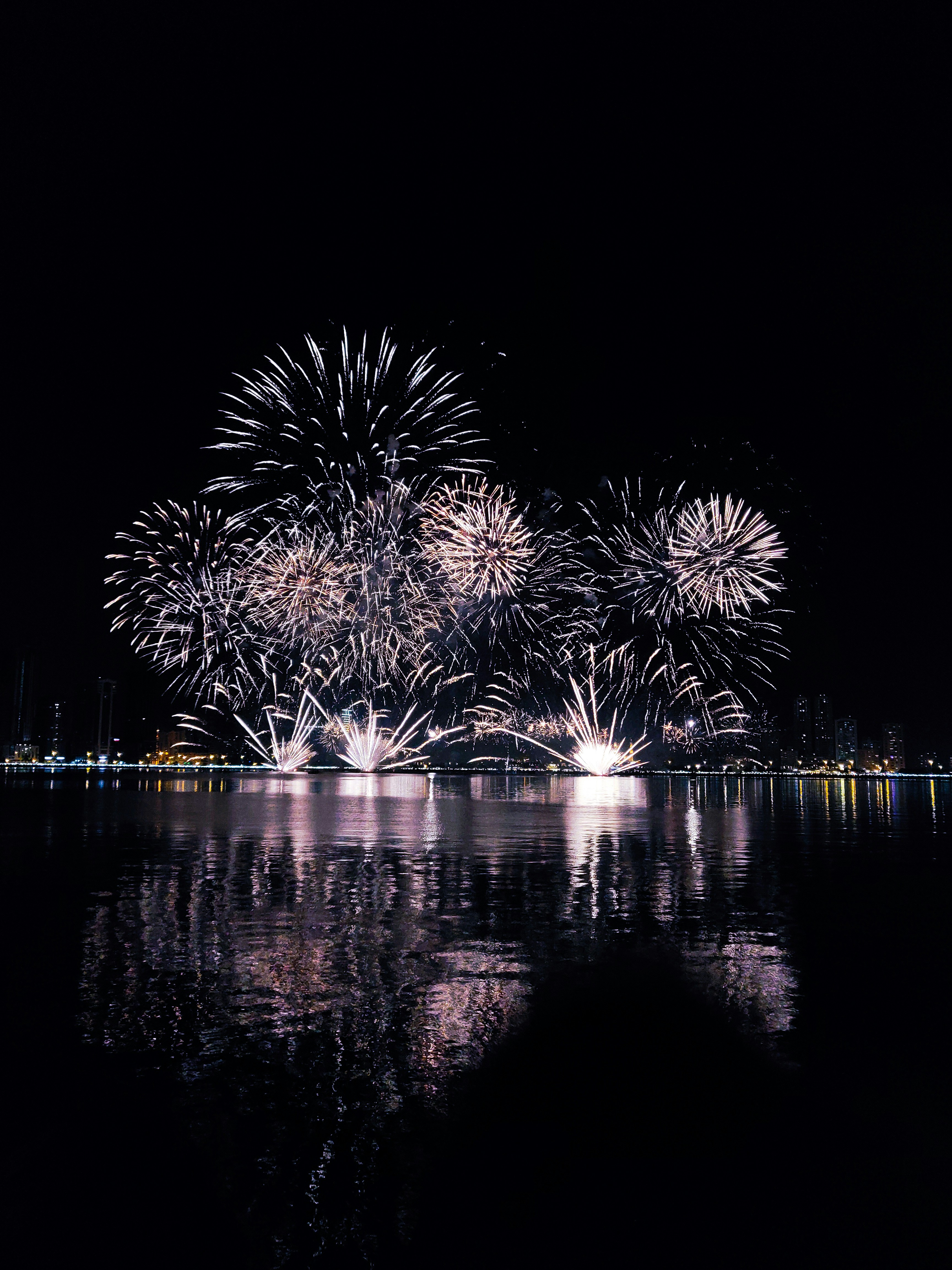 Fireworks display over body of water during night time photo – Free ...