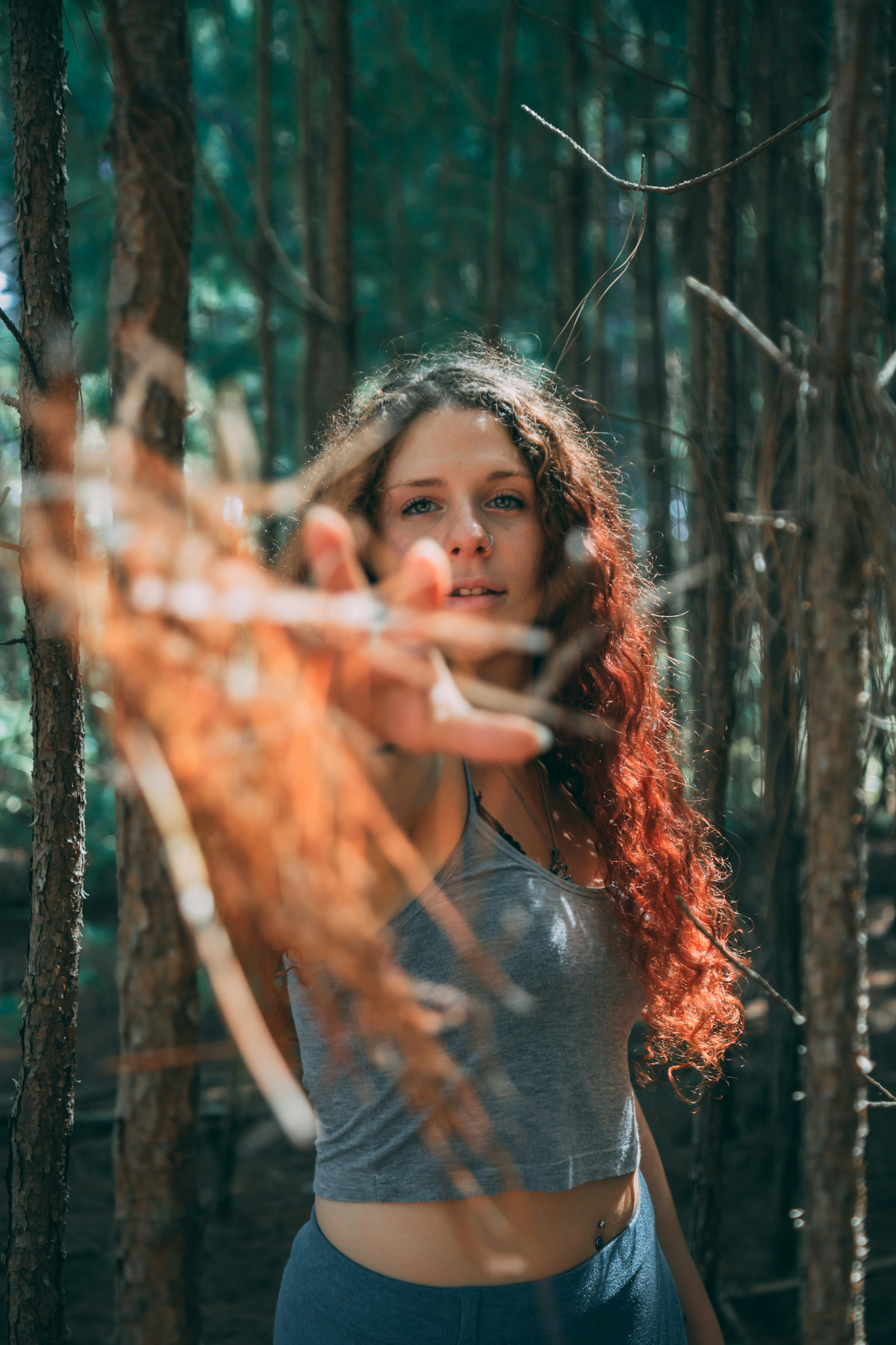 Forest Portrait: Light Through Red Curls