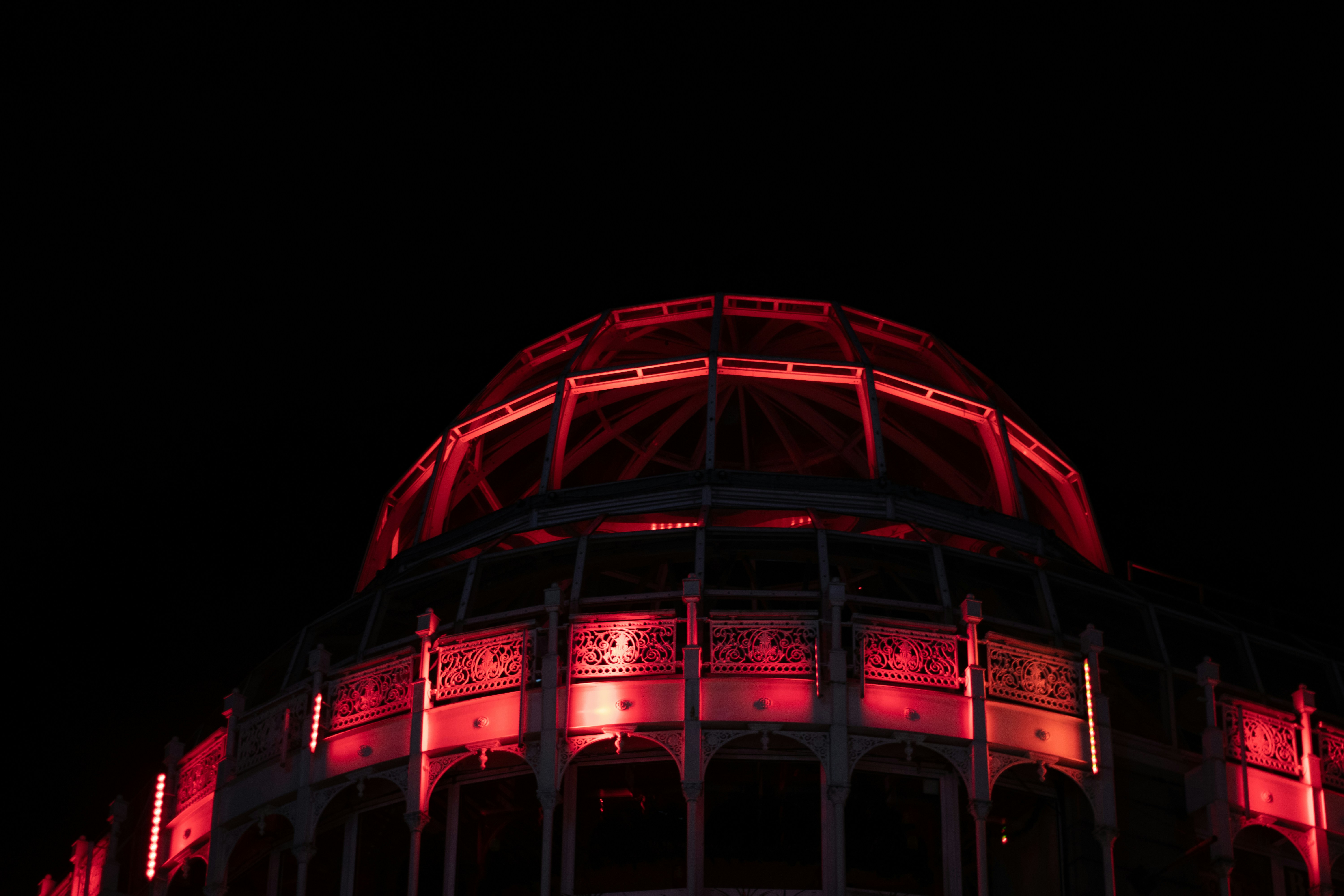 Red metal dome building during nighttime photo – Free Dublin Image on ...
