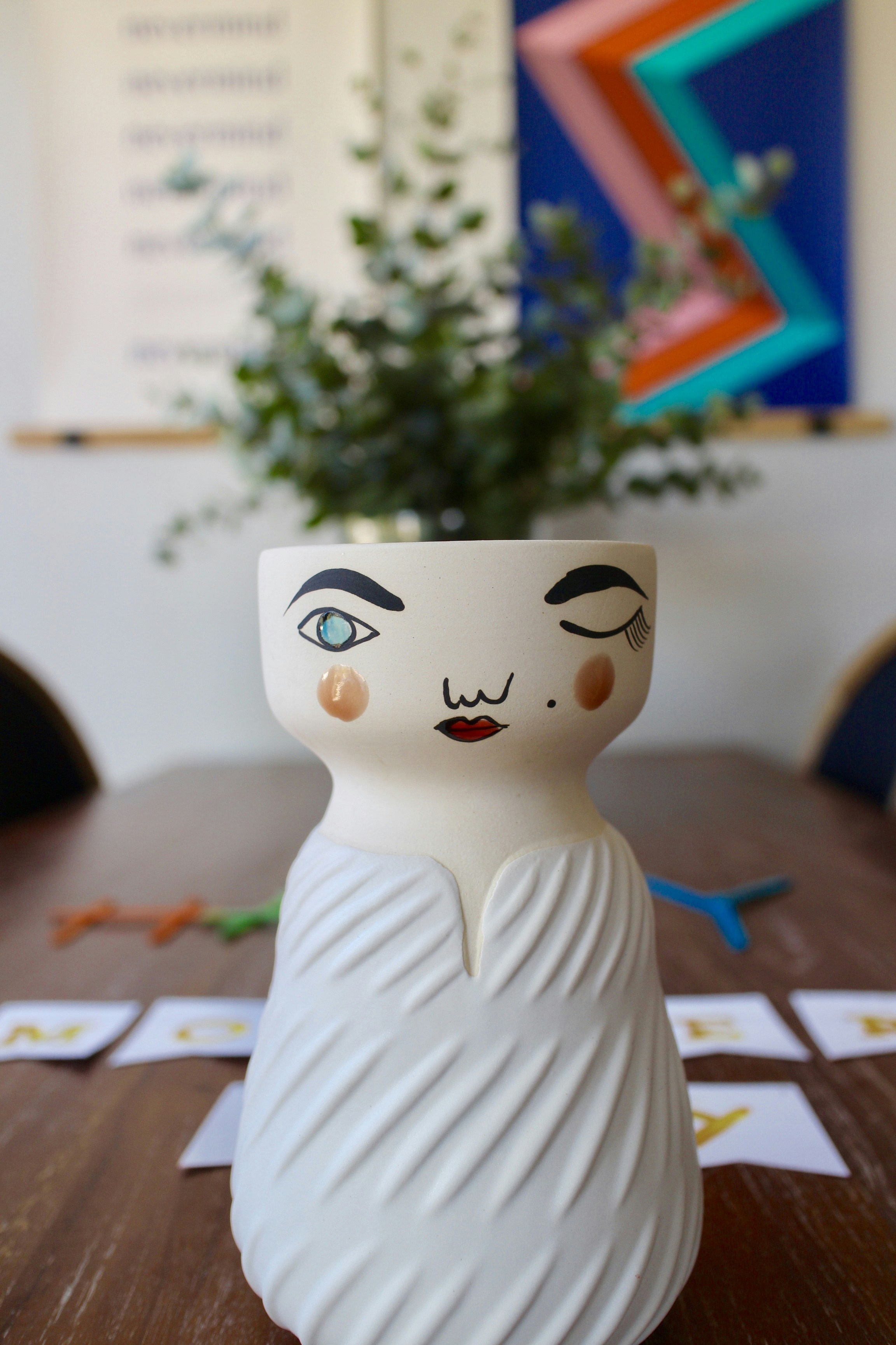 Face of Whimsy: A Ceramic Vase as the Quiet Focal