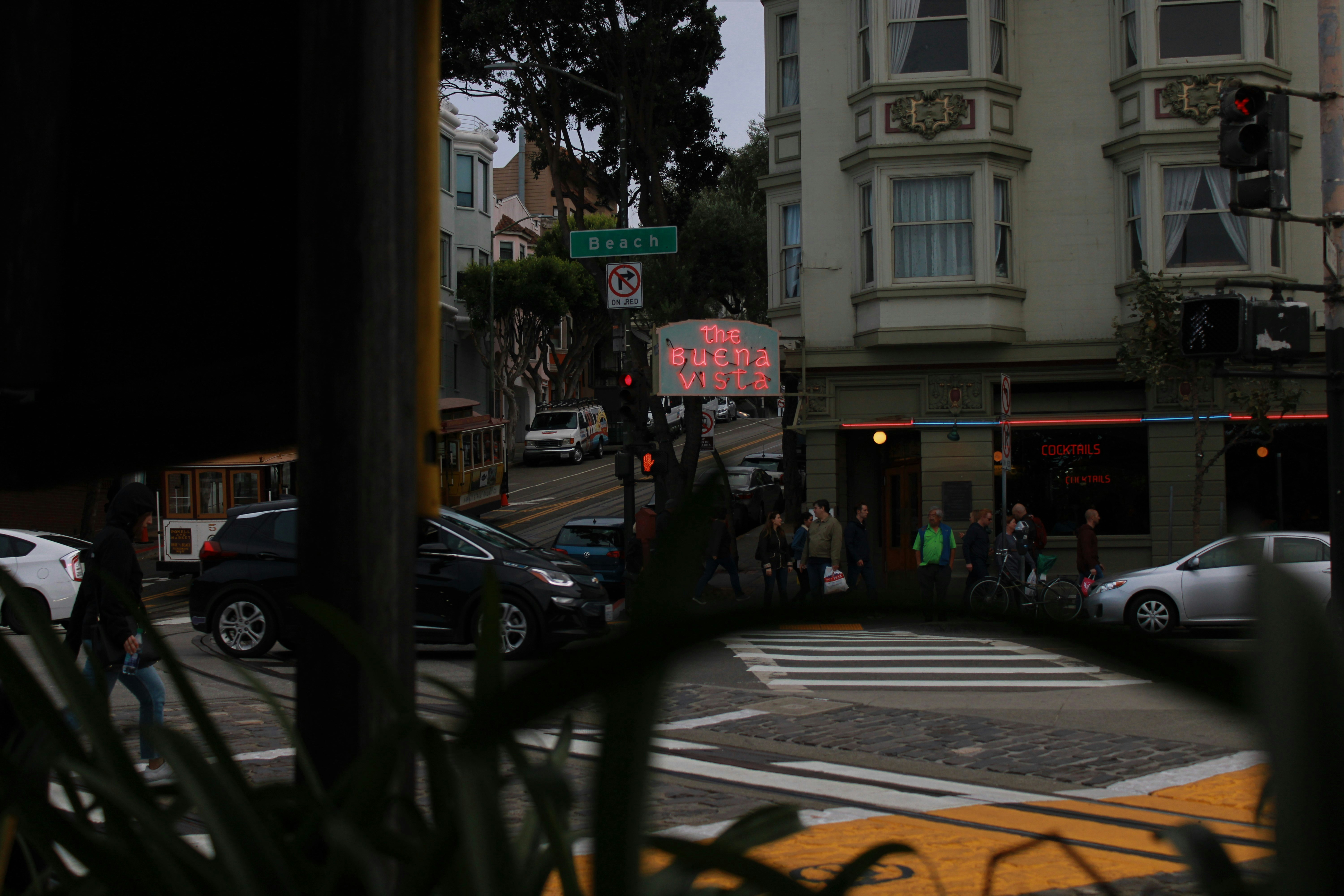 Neon Beacon: The Buena Vista at a San Francisco Street Corner