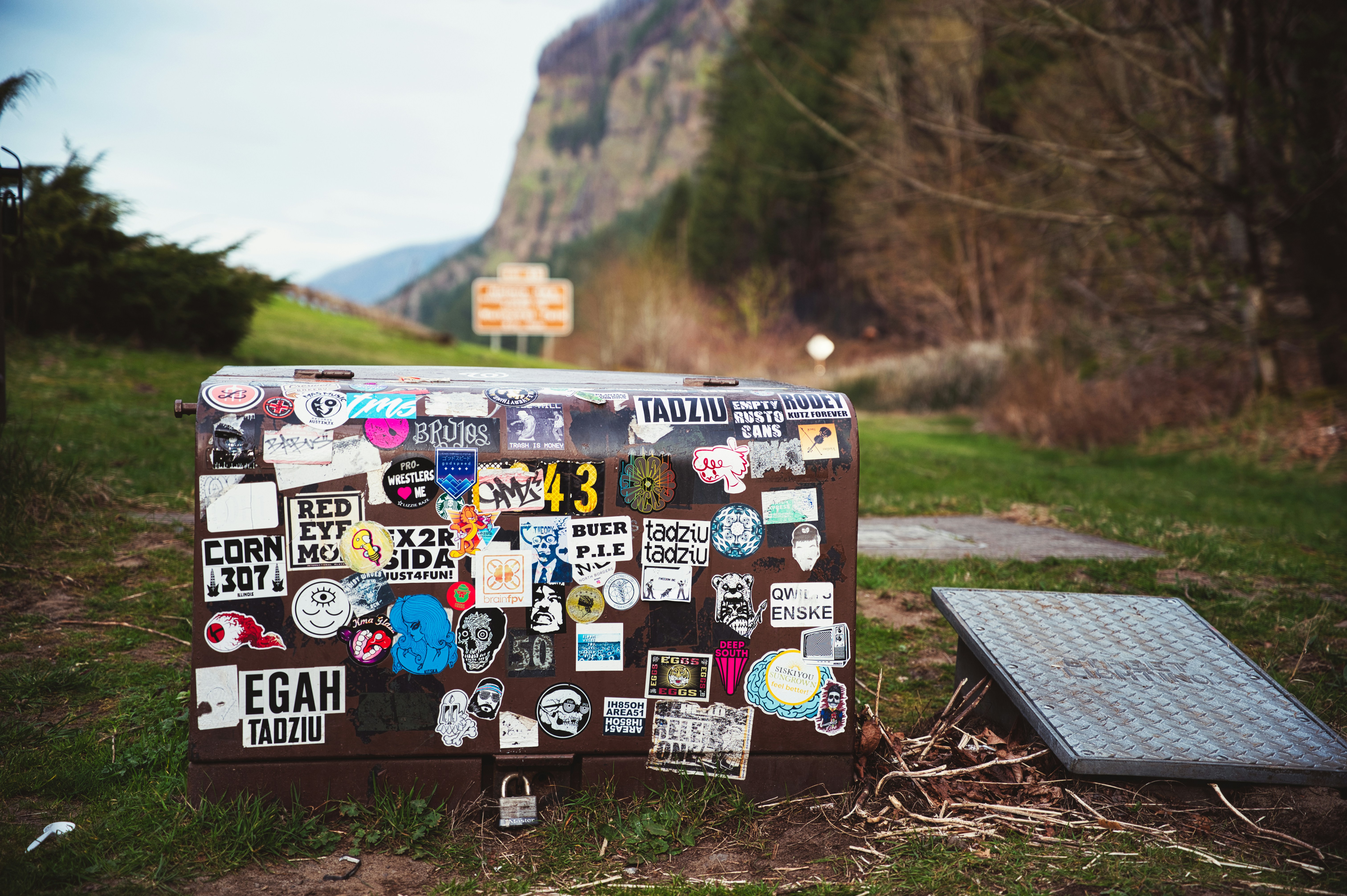 So many stickers on one power box.  