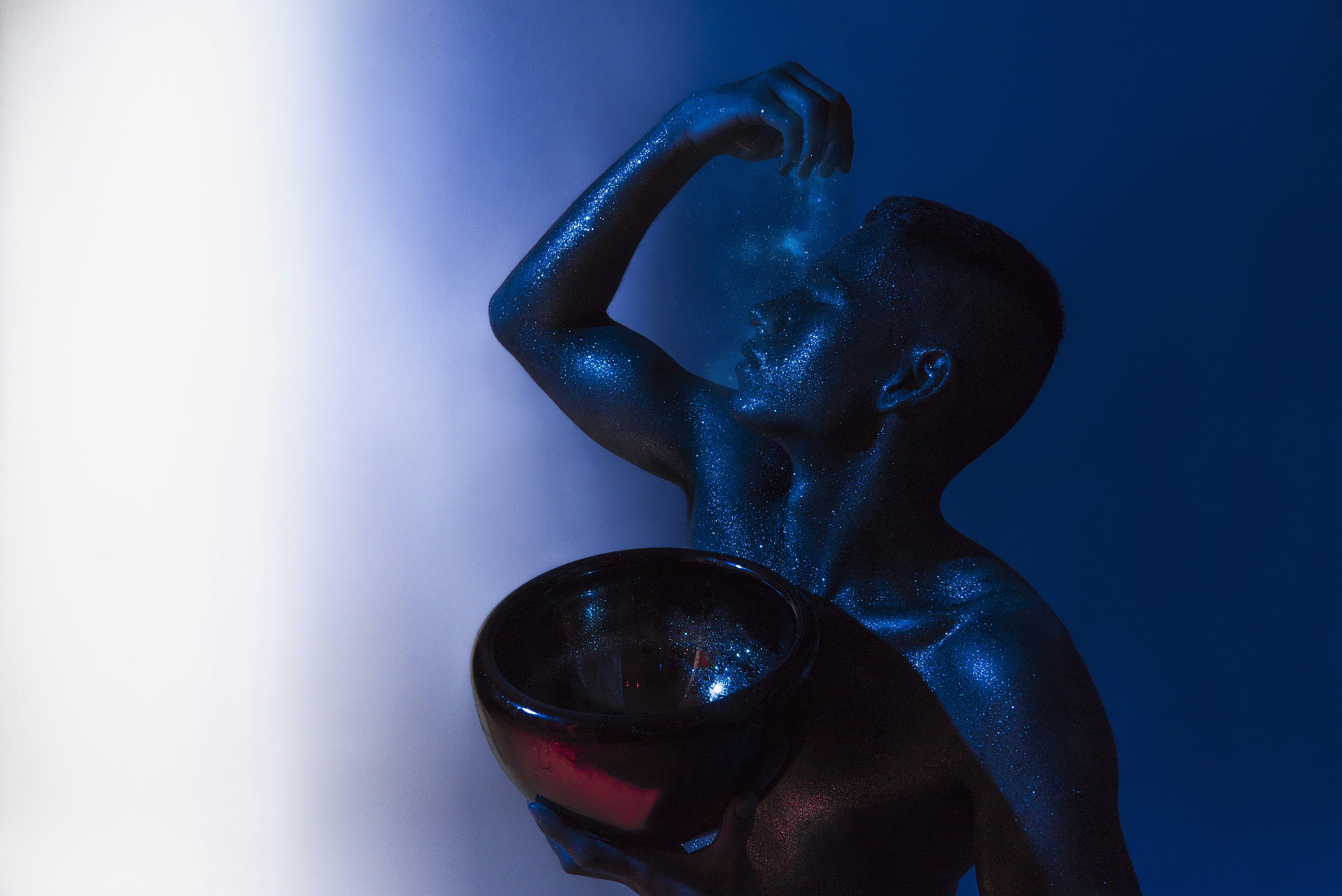 Glittered Gesture: A Silhouette of Water and Light