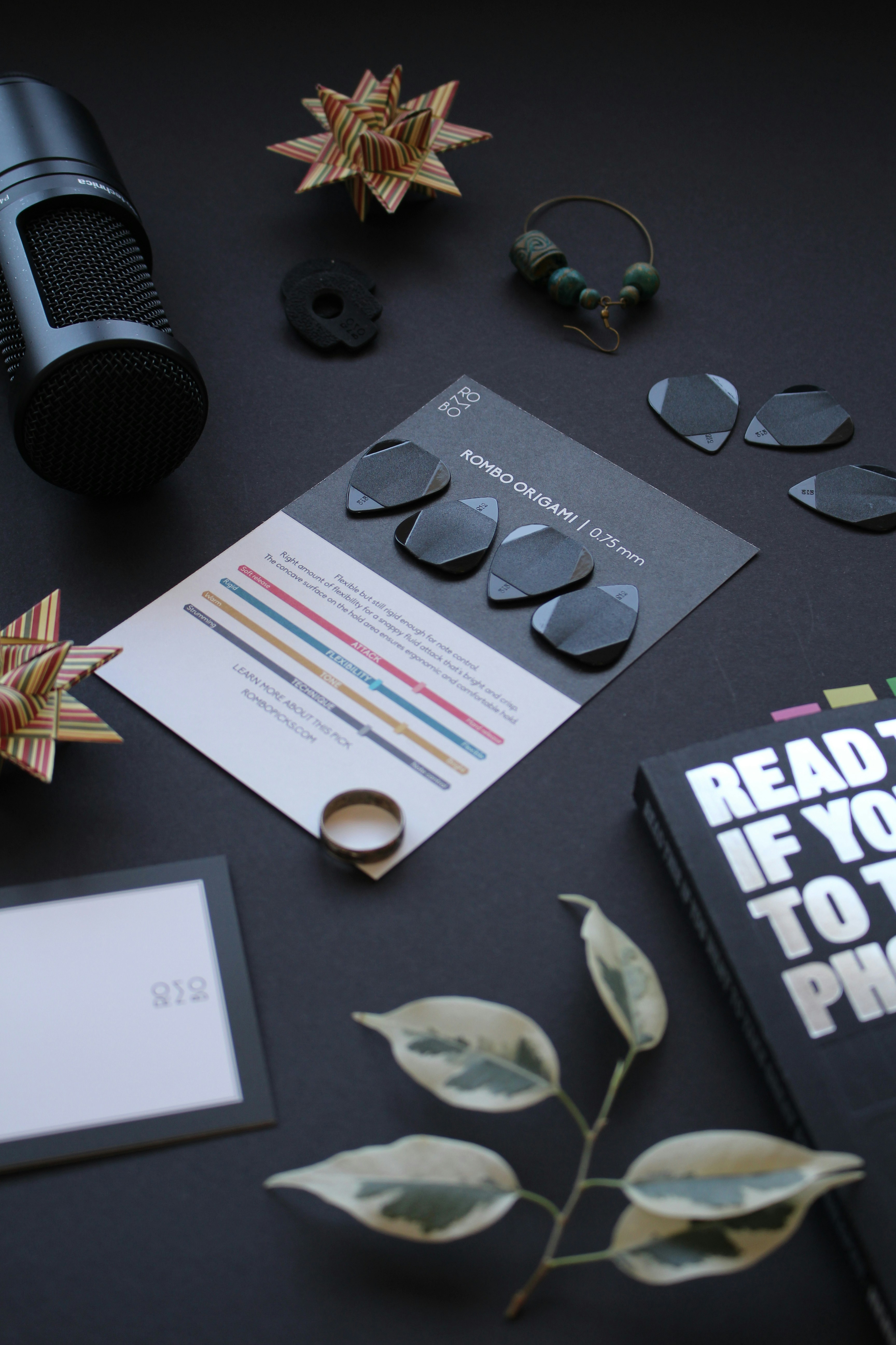 Microphone Muse: A Studio Stilllife with Accessories and a Bold Read