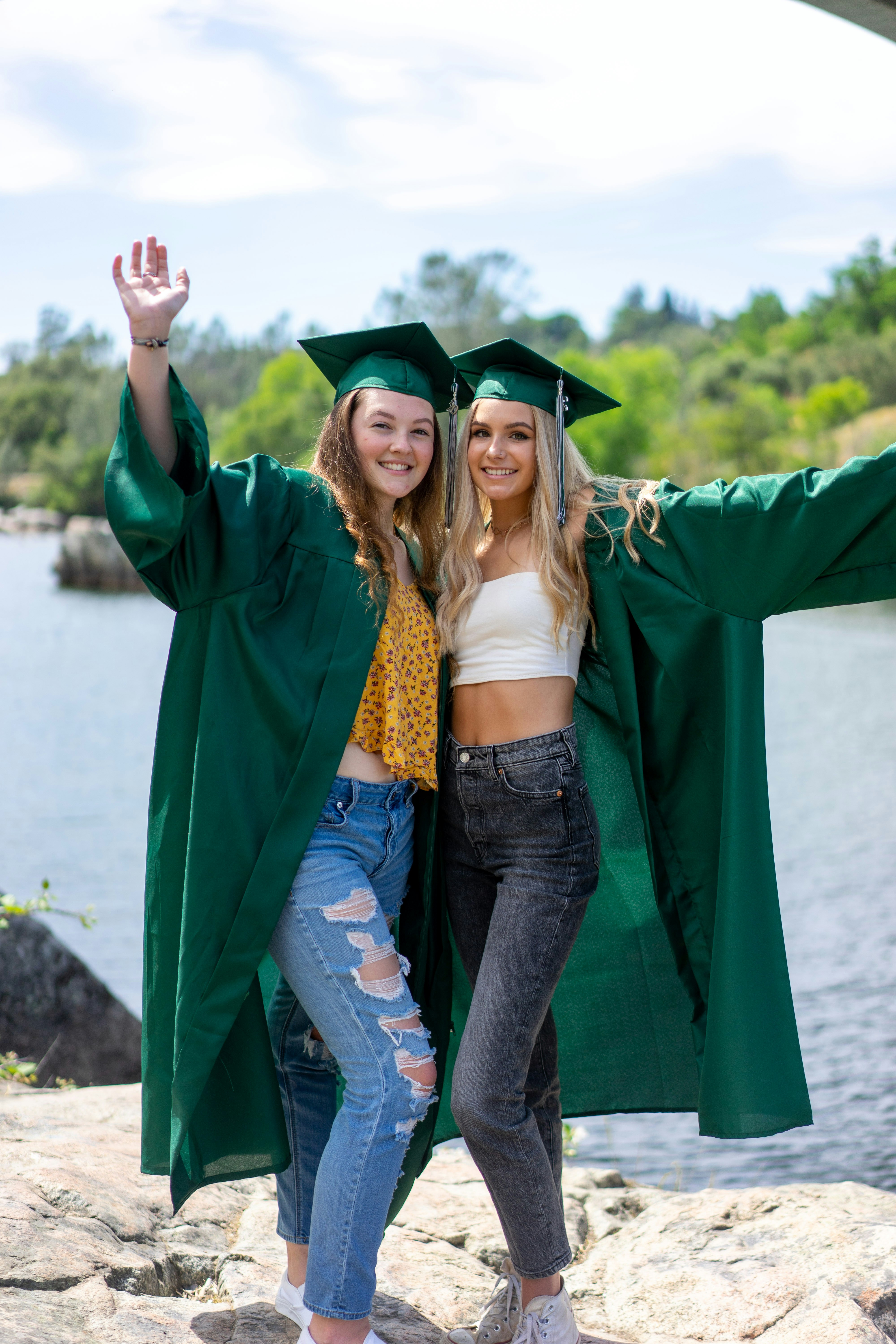 Woman in blue academic gown and black hat photo – Free Human Image on ...