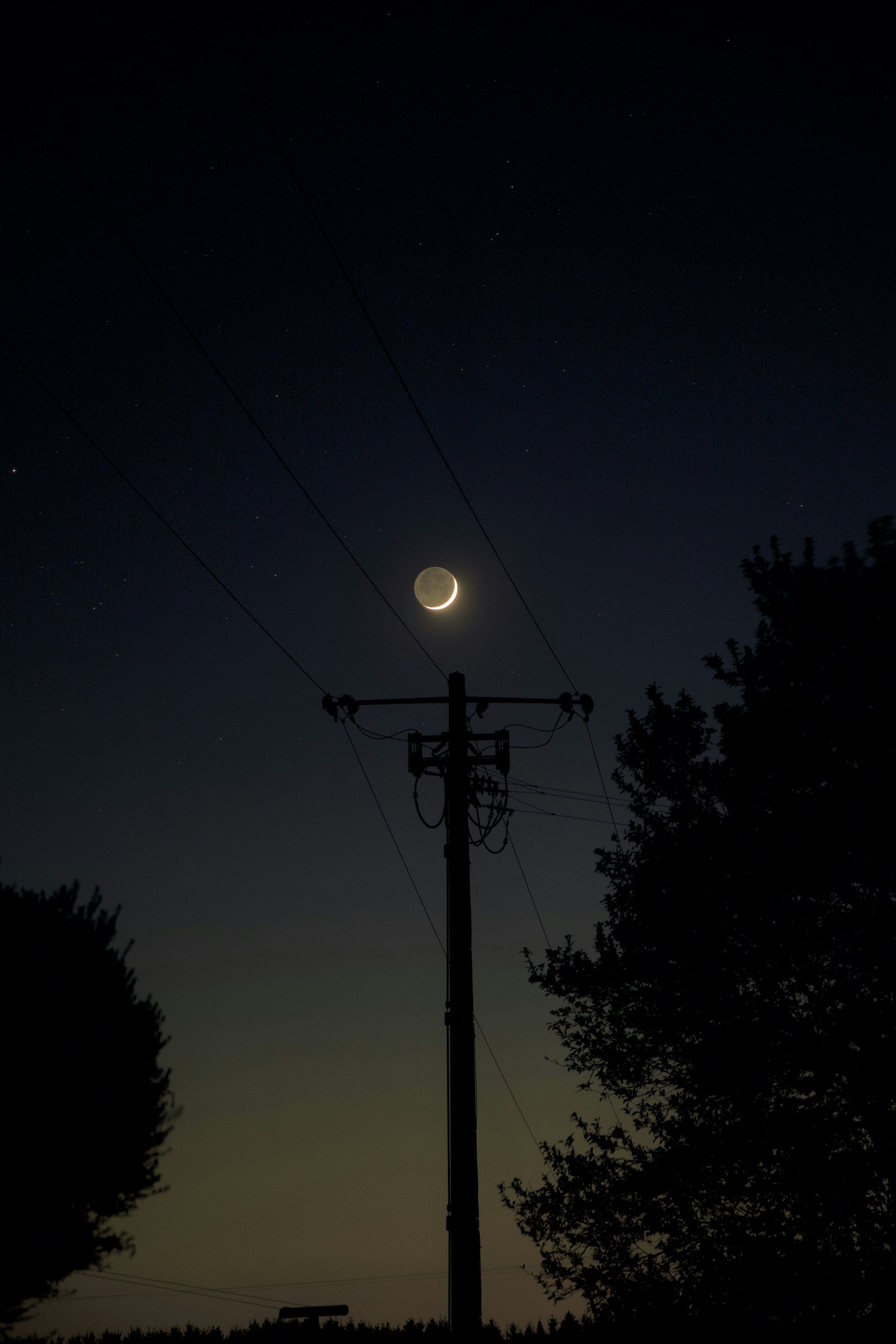 black street light during night time