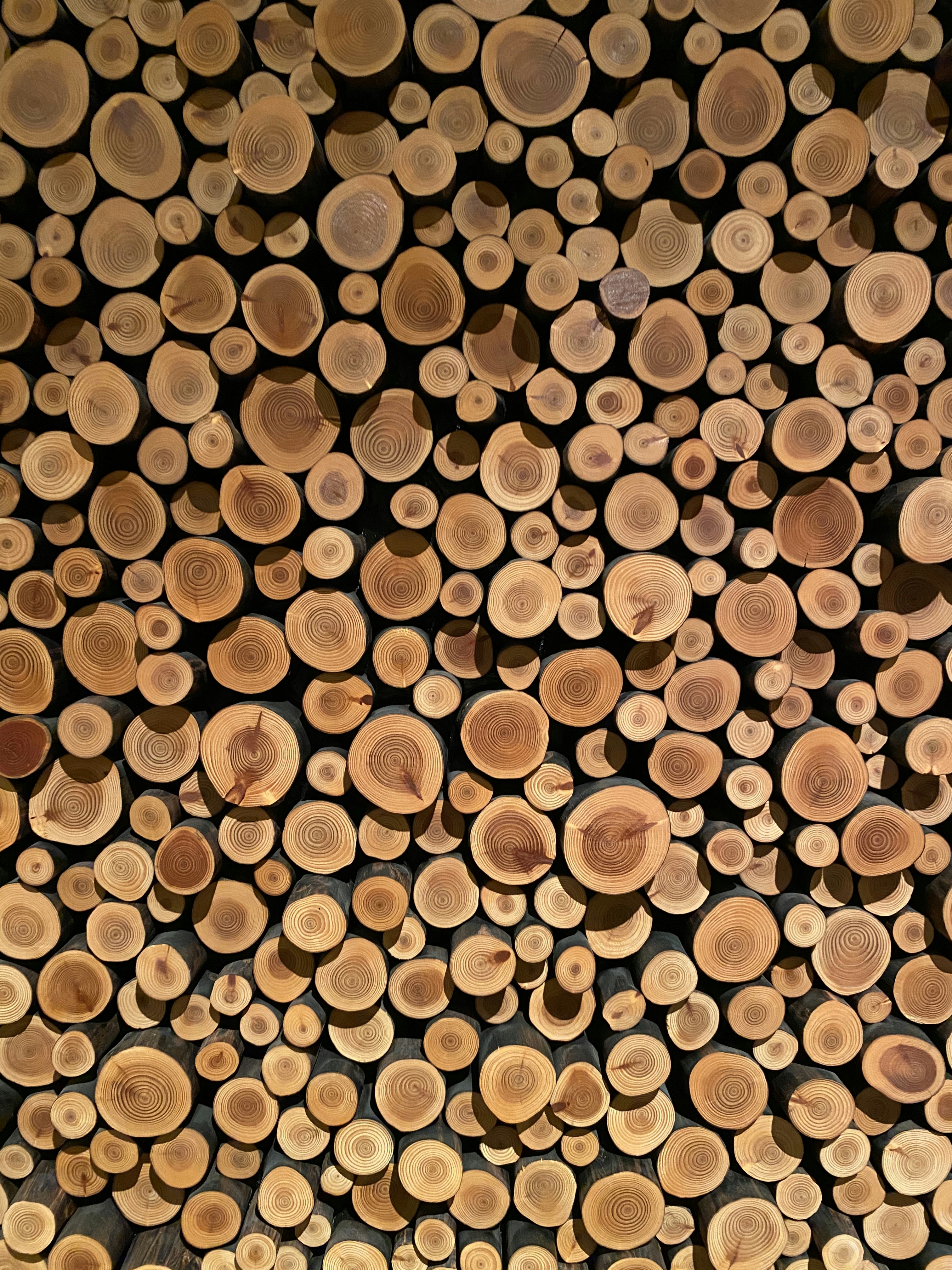 brown and black round wooden