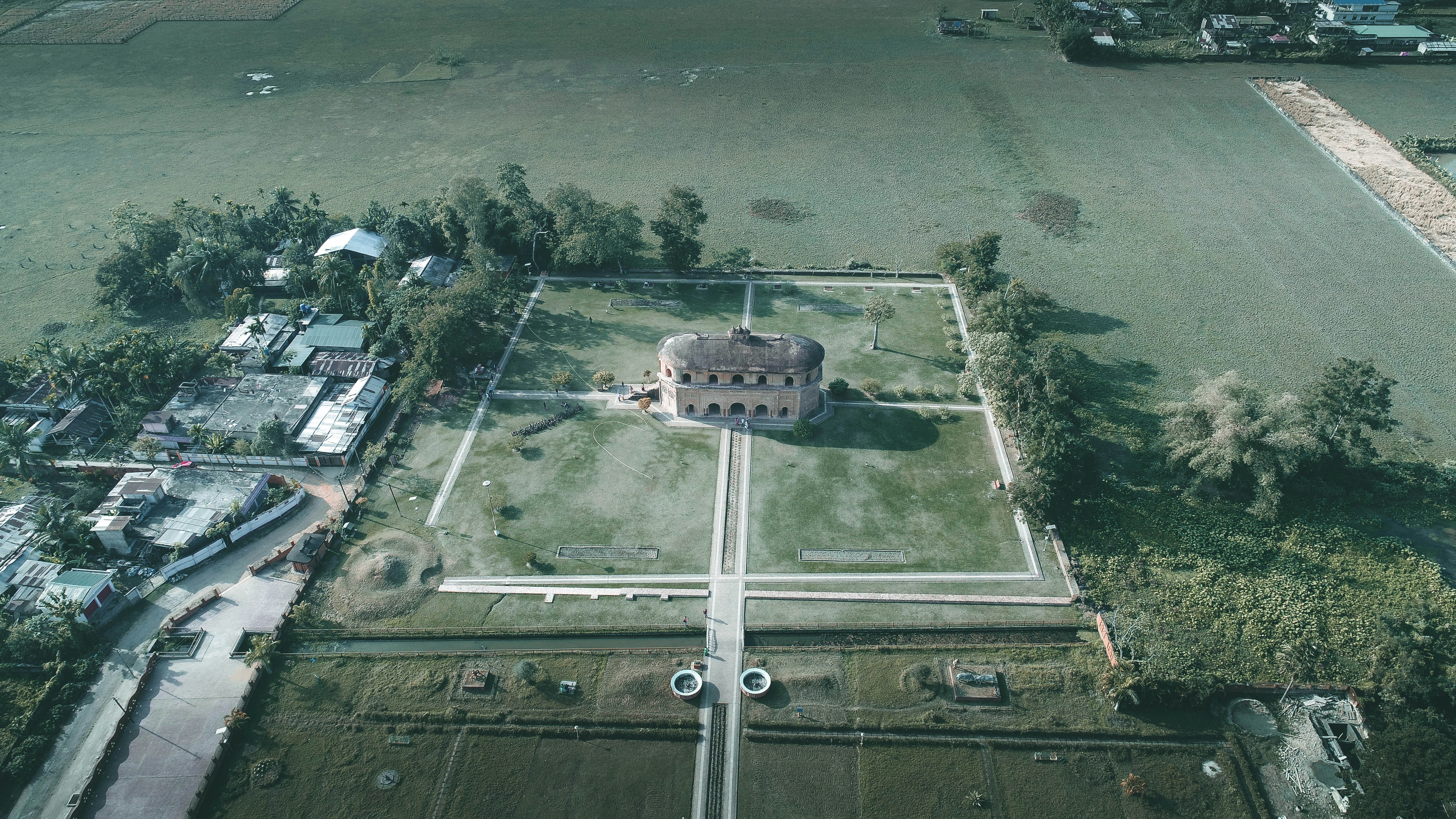 Core Citadel Framed by a Square: A Drone View of a Circular Fort