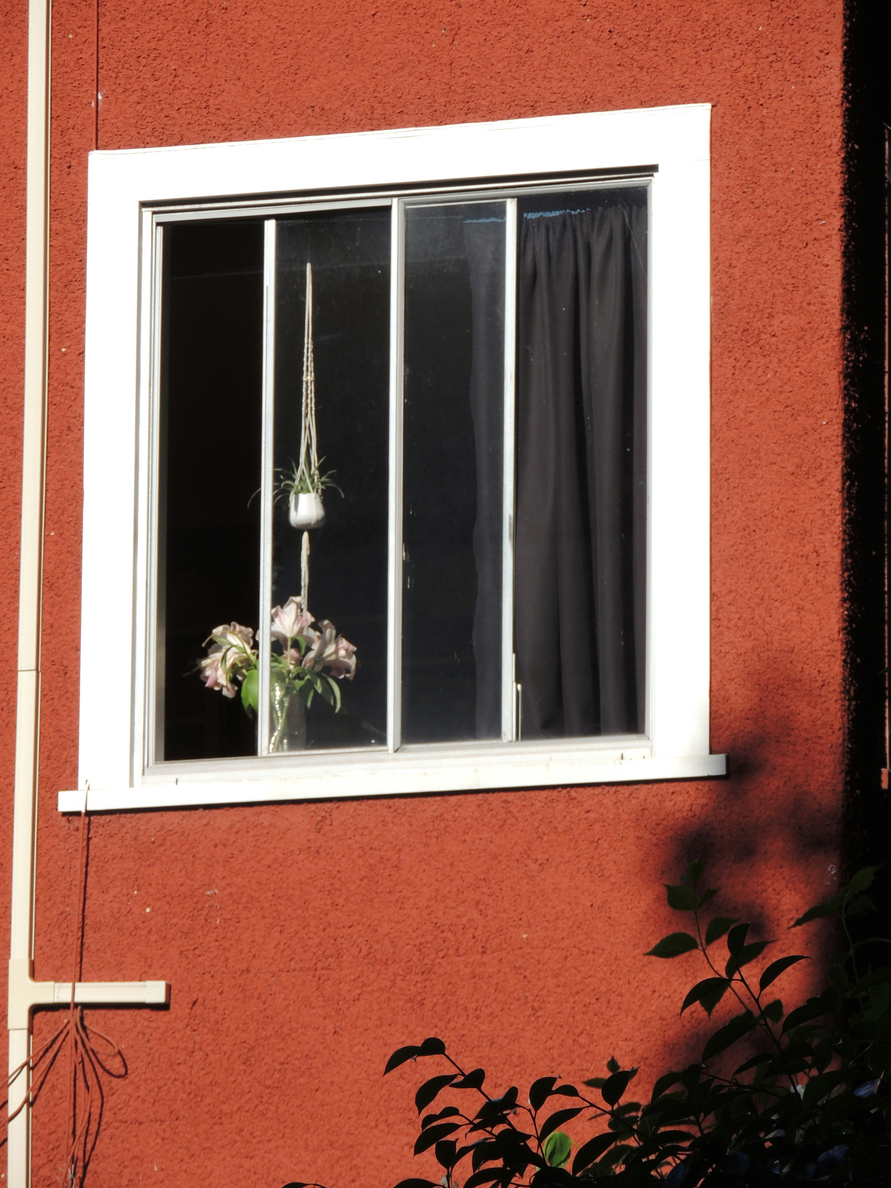 white wooden framed glass window