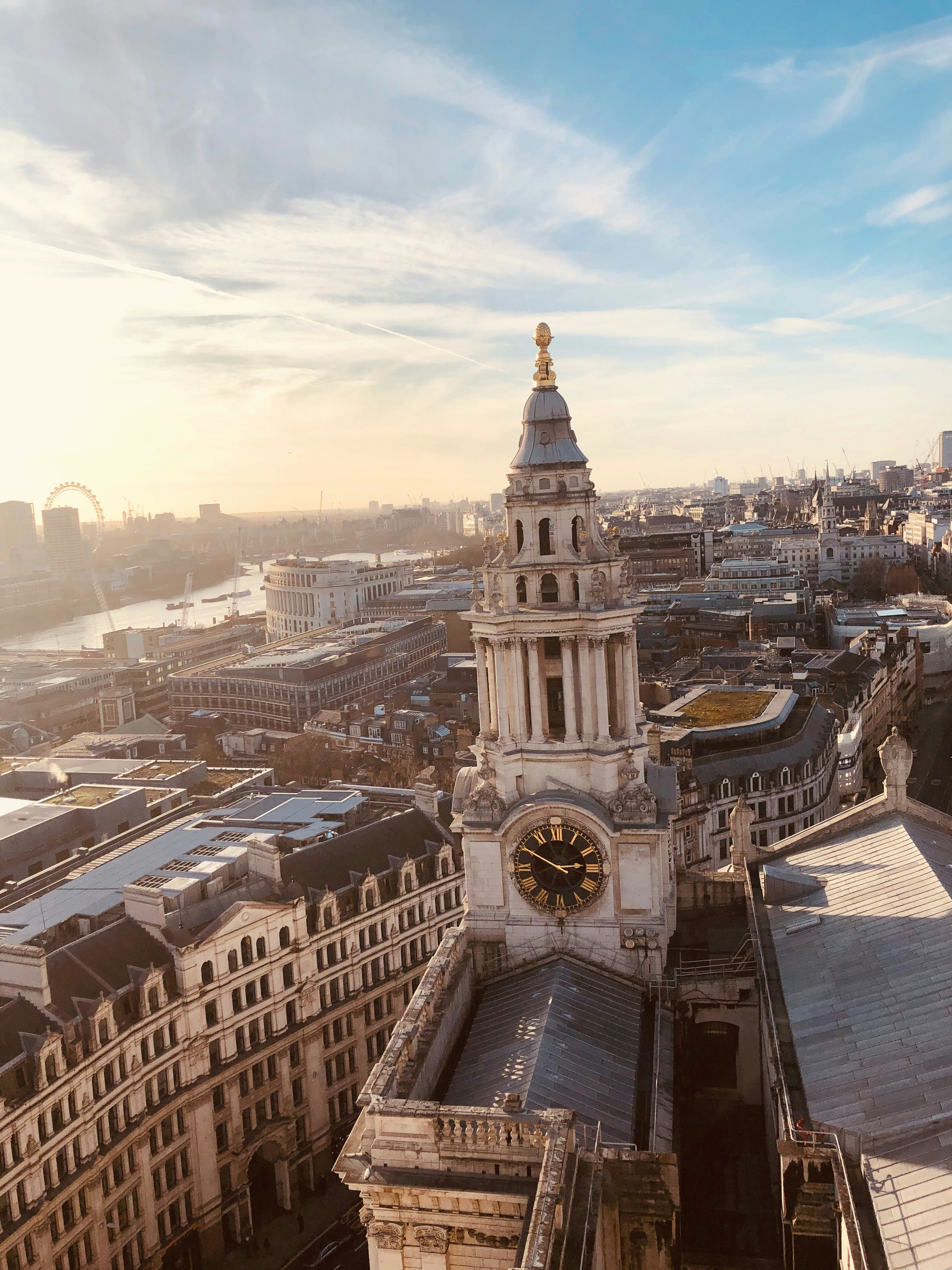 Dawn Over the Clock Tower: Rooftop View of London's Skyline