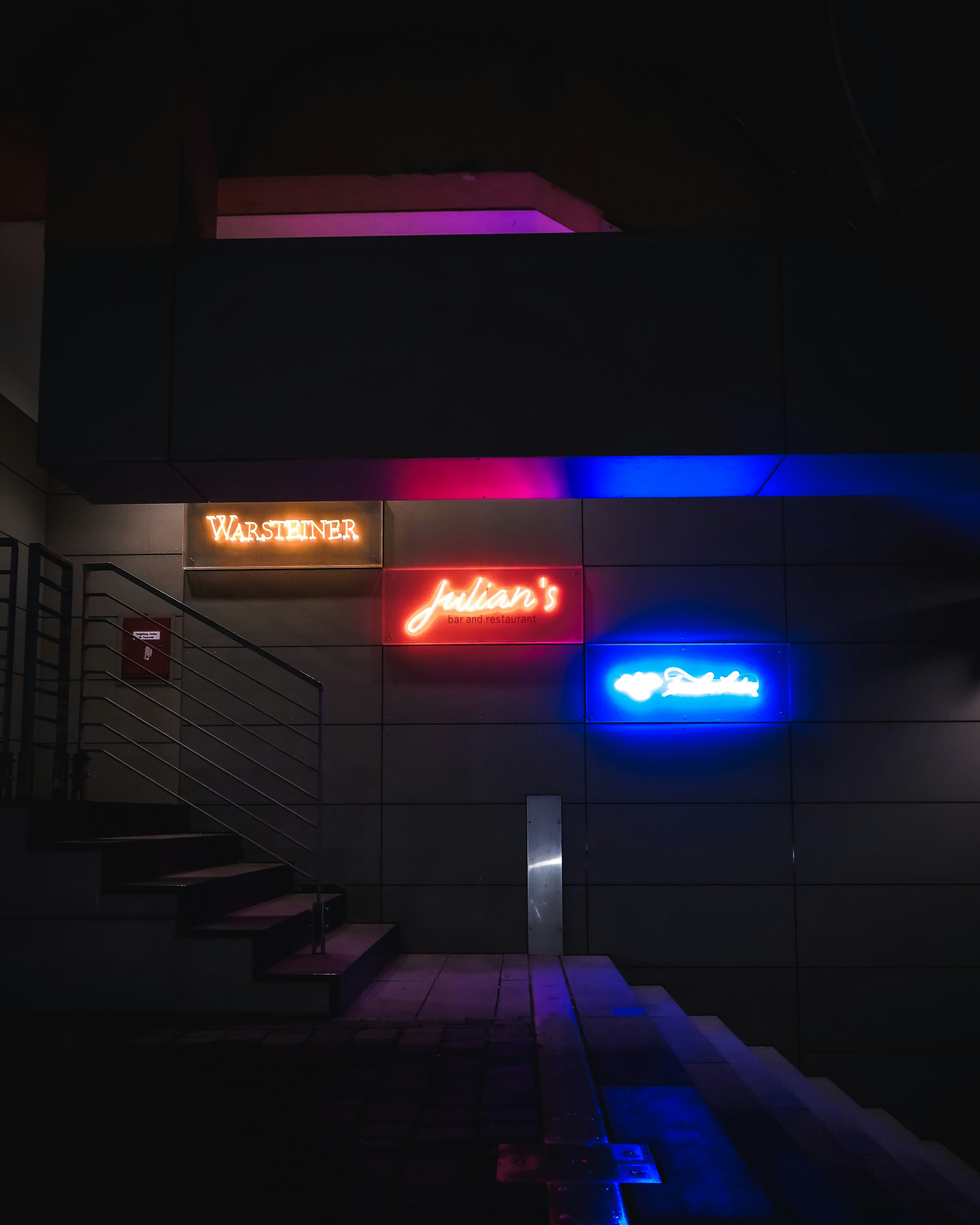 Purple and black led sign photo – Free Düsseldorf Image on Unsplash