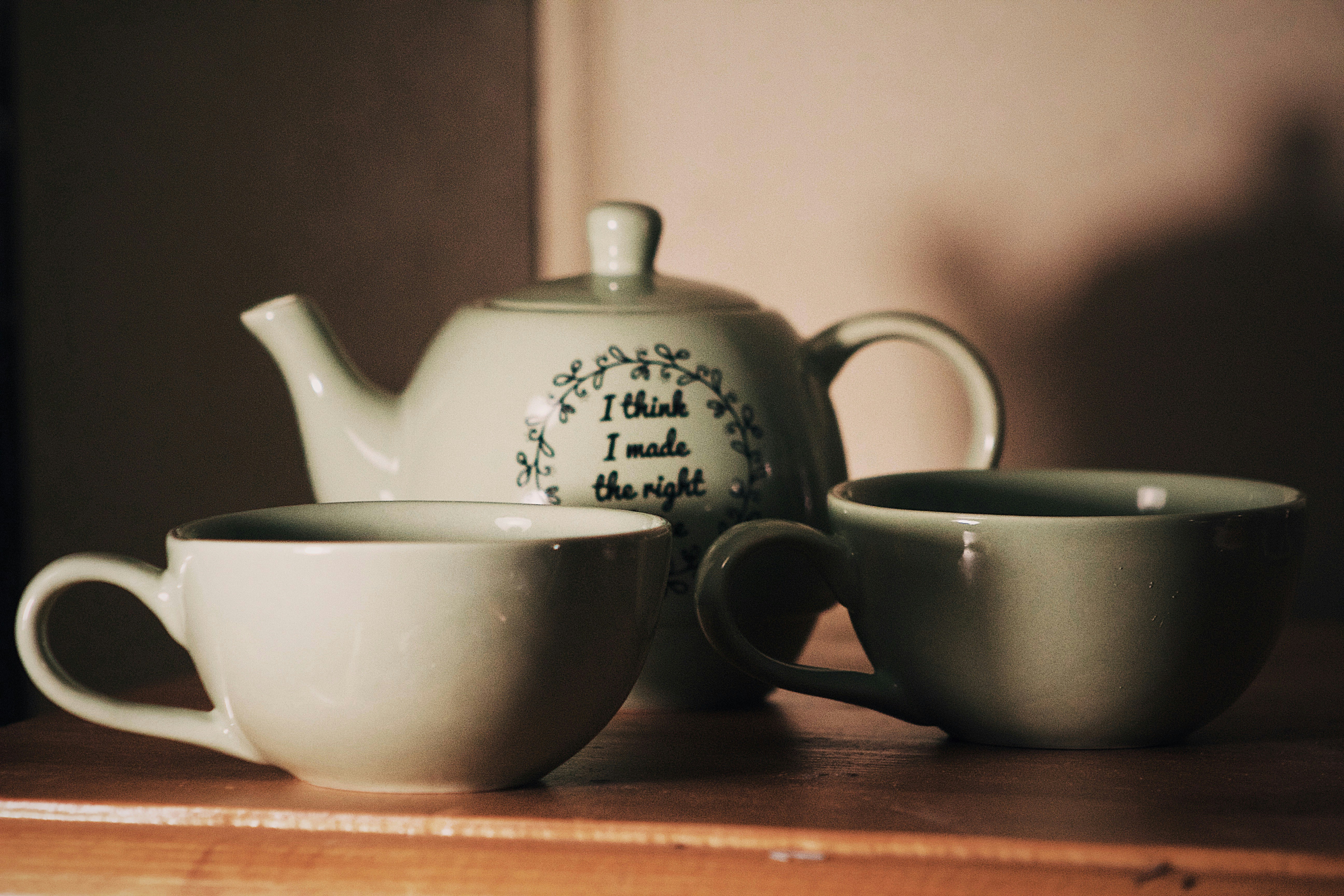 Quiet Tea Pair on a Wooden Shelf