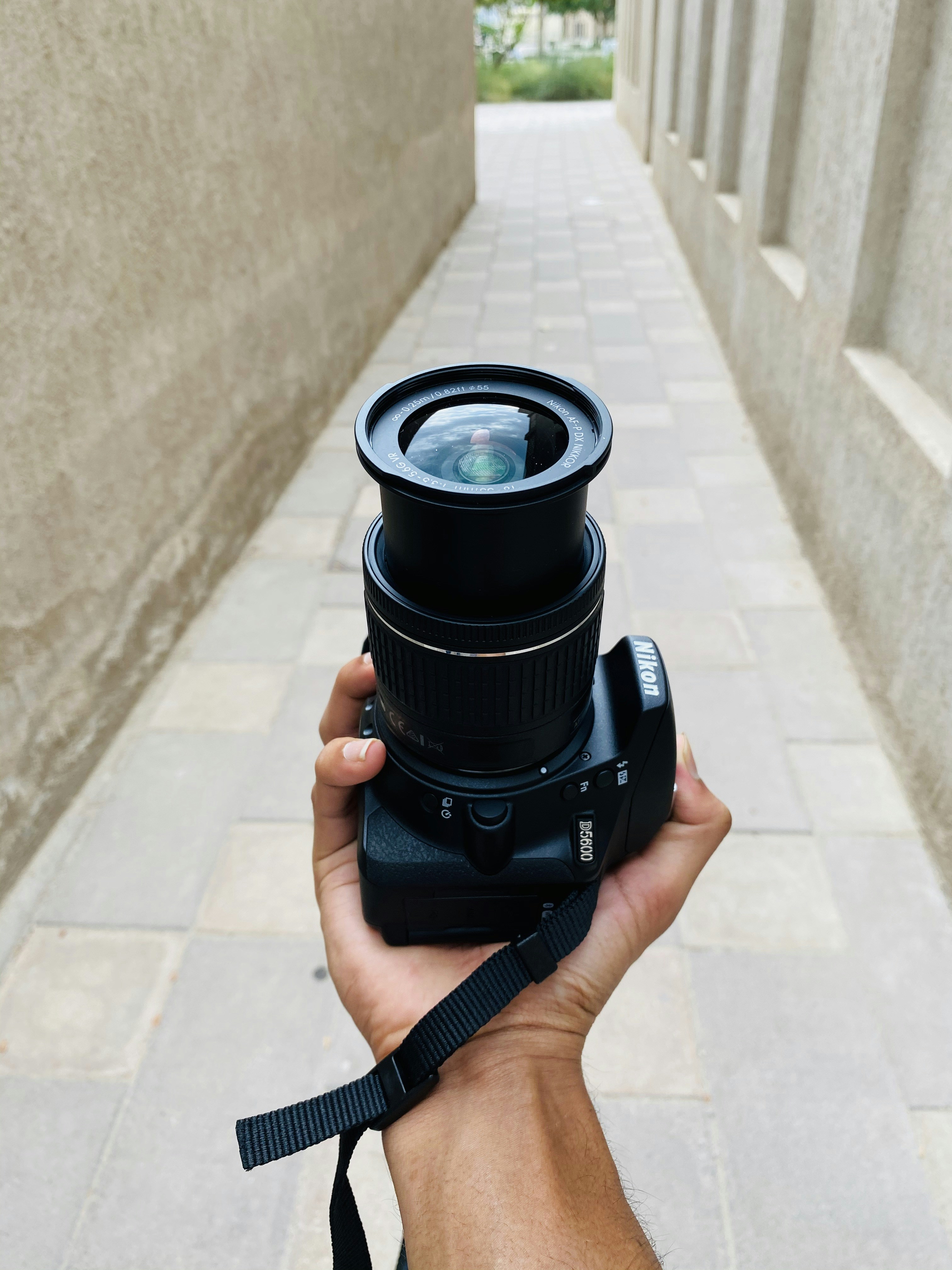 person holding black dslr camera