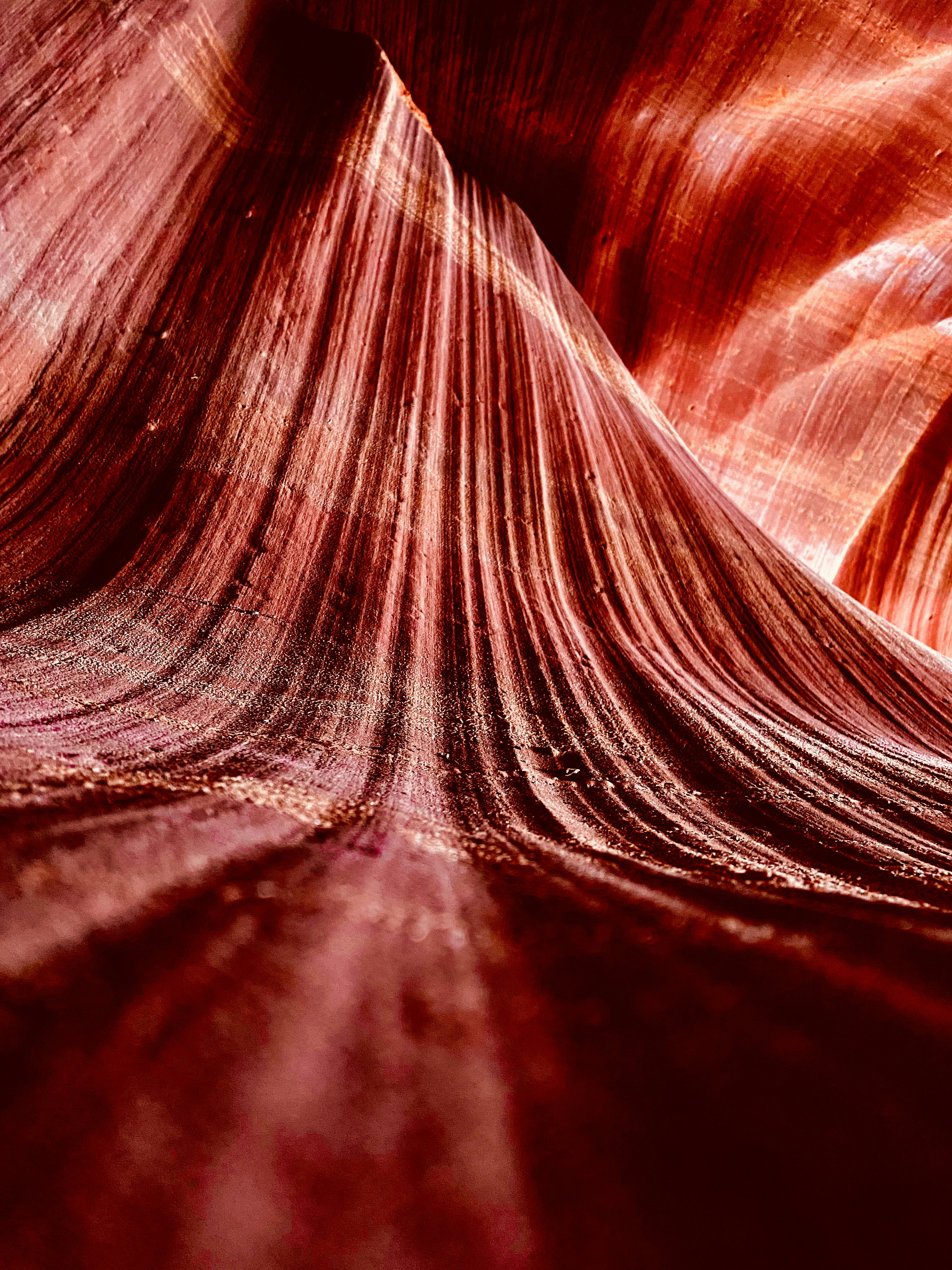 Crimson Strata: Velvet Lines Carved in a Canyon