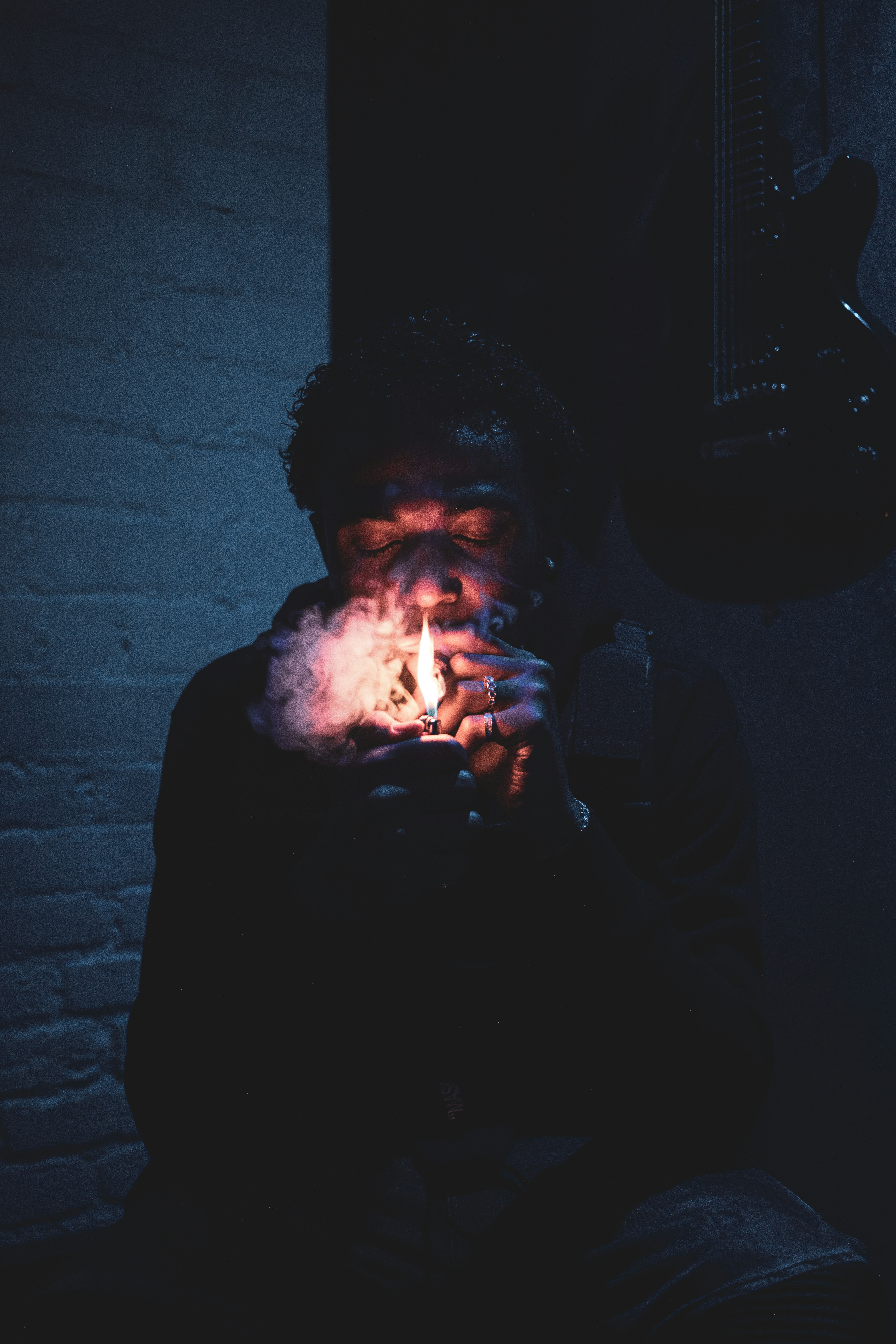 Lighting A Cigarette In Dark