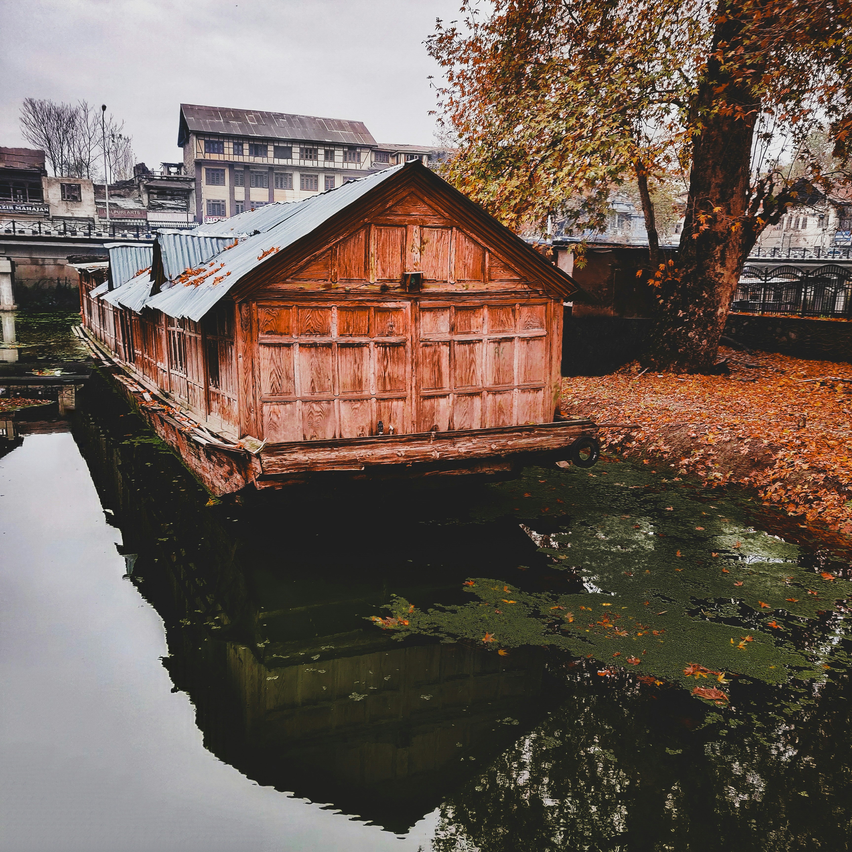 Brown wooden house beside river during daytime photo – Free Srinagar ...