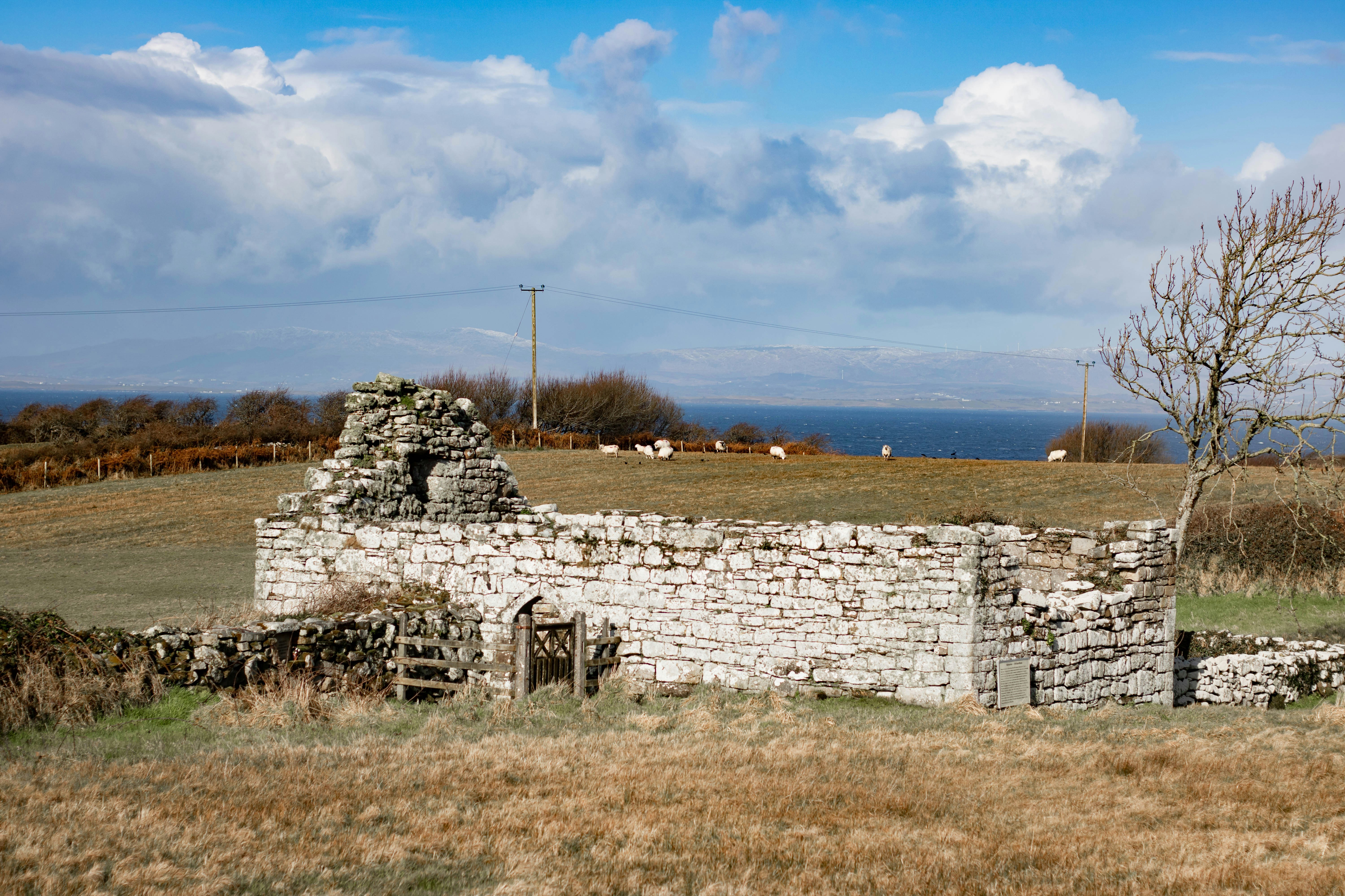 Remnant Stonework by the Shore: A Quiet Rural Sea Vista