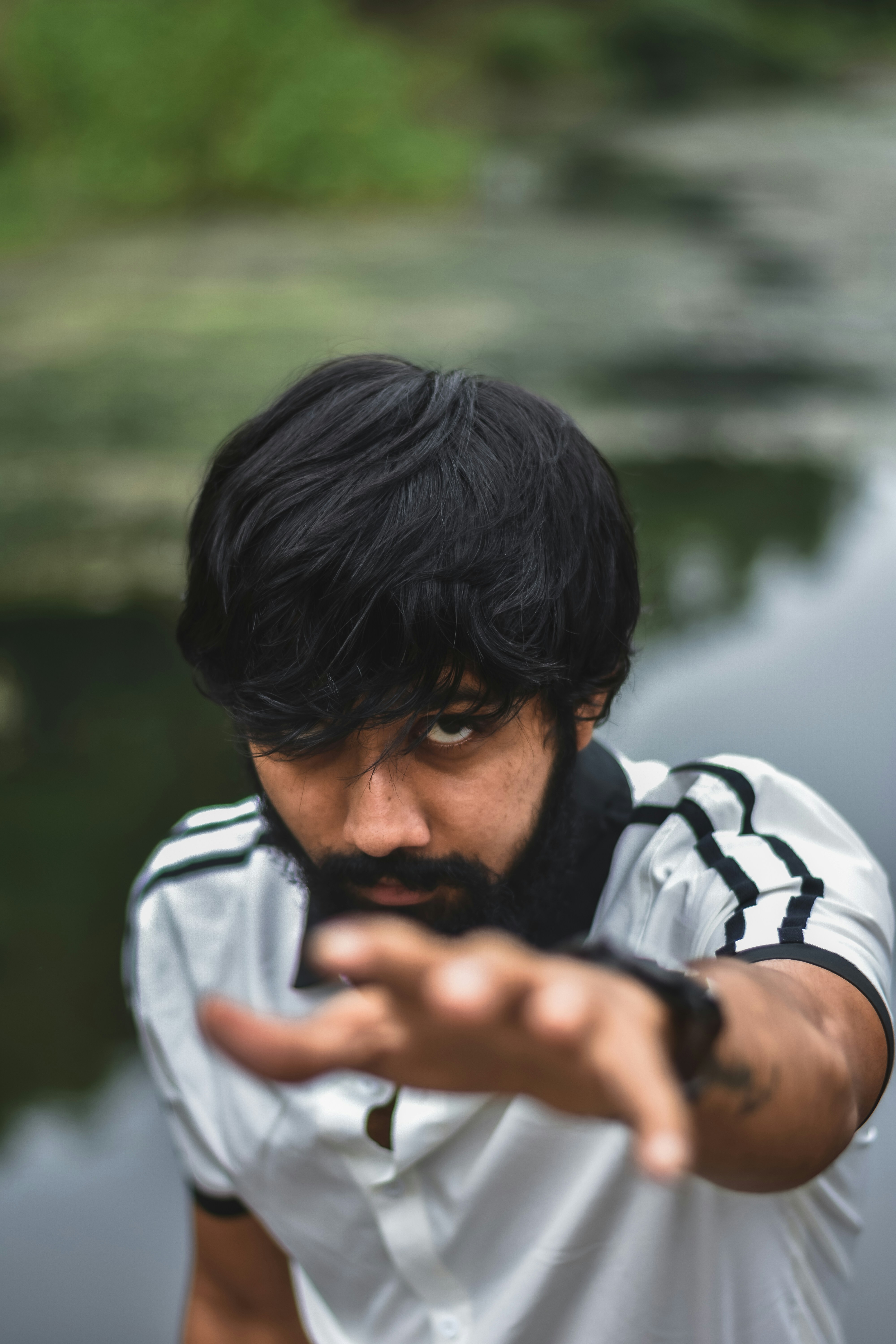 Reach toward the Lens: A Close-Up of Focused Intensity