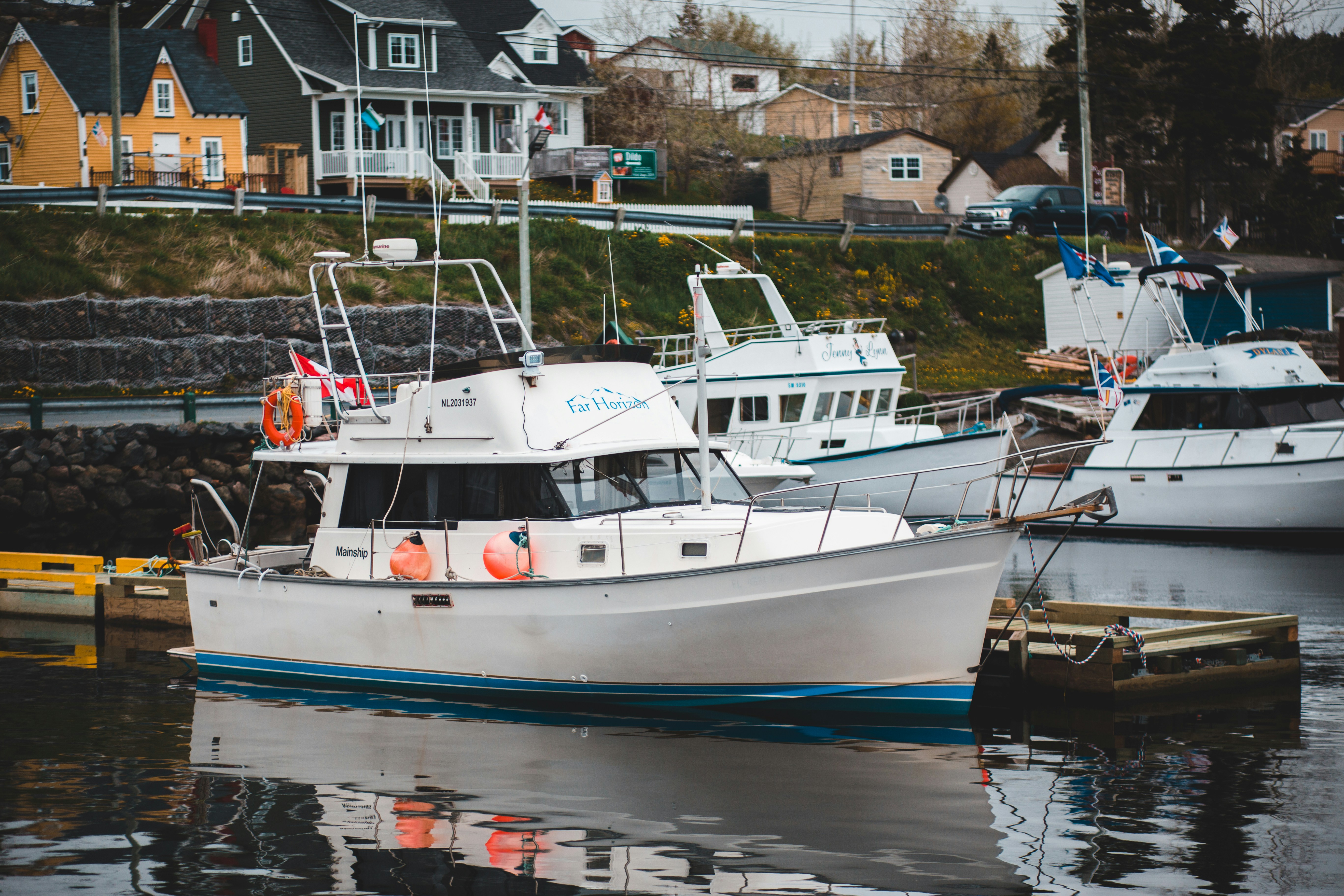 White and blue boat on water during daytime photo – Free Grey Image on ...