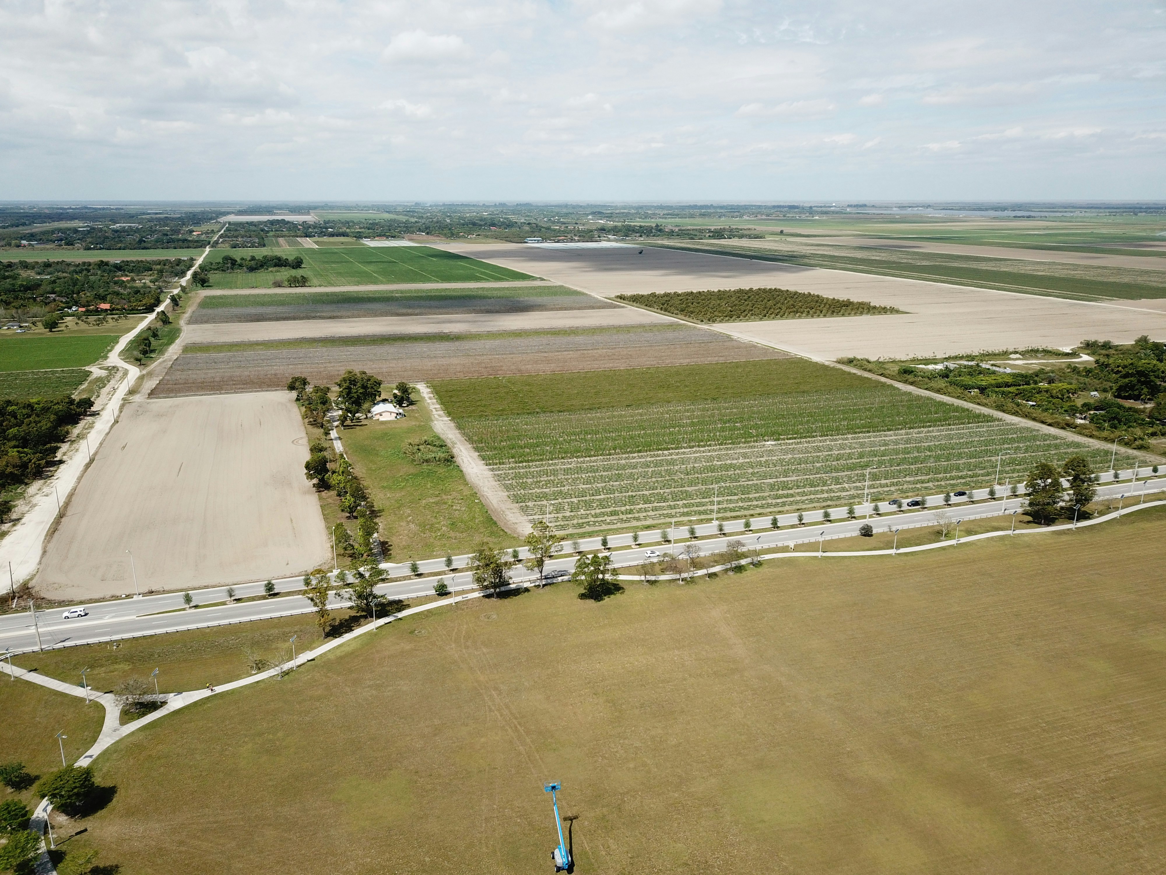 Patchwork Fields from a Linear Roadway