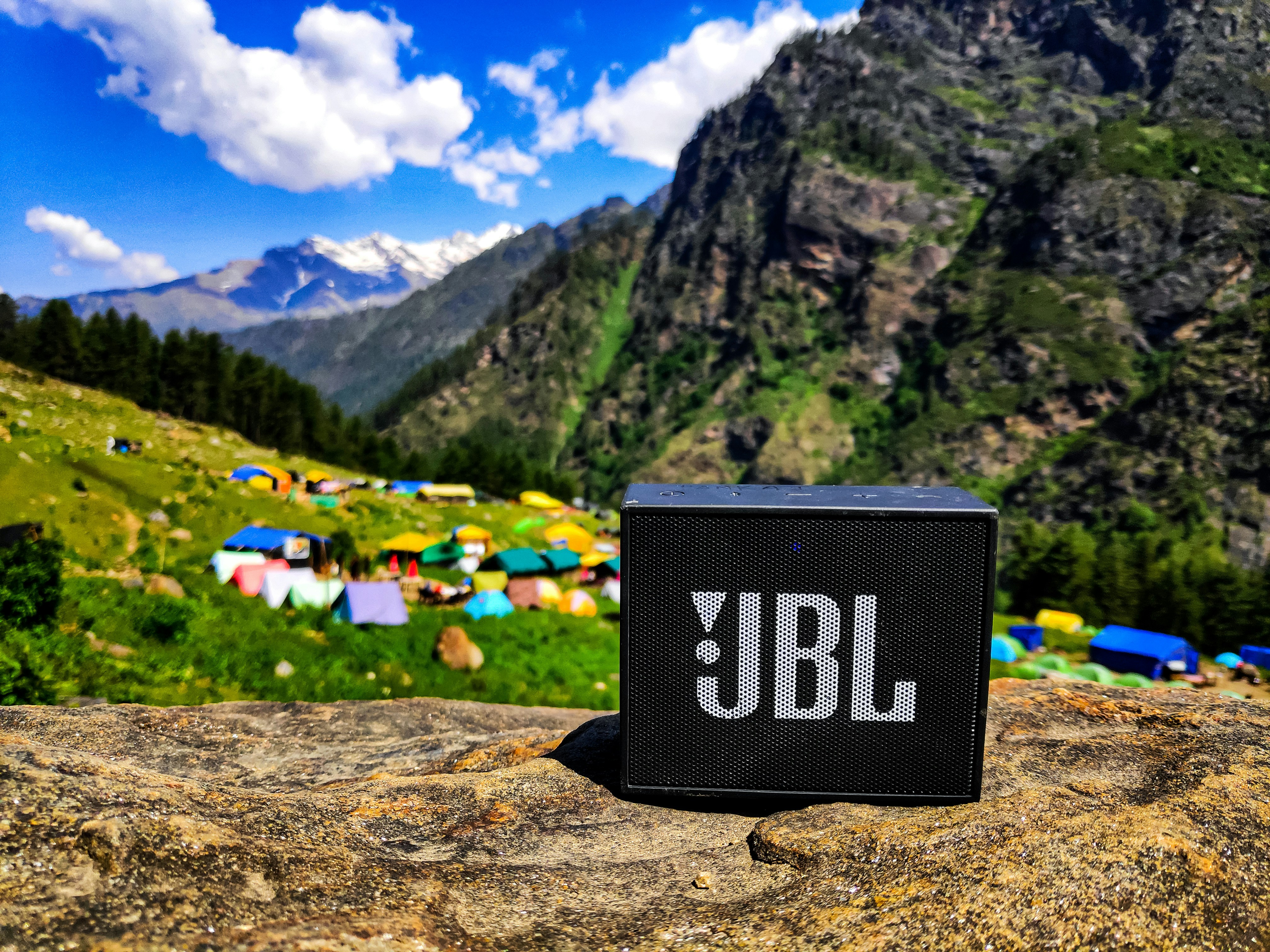 Loudscape: JBL Speaker in a Green Alpine Camp