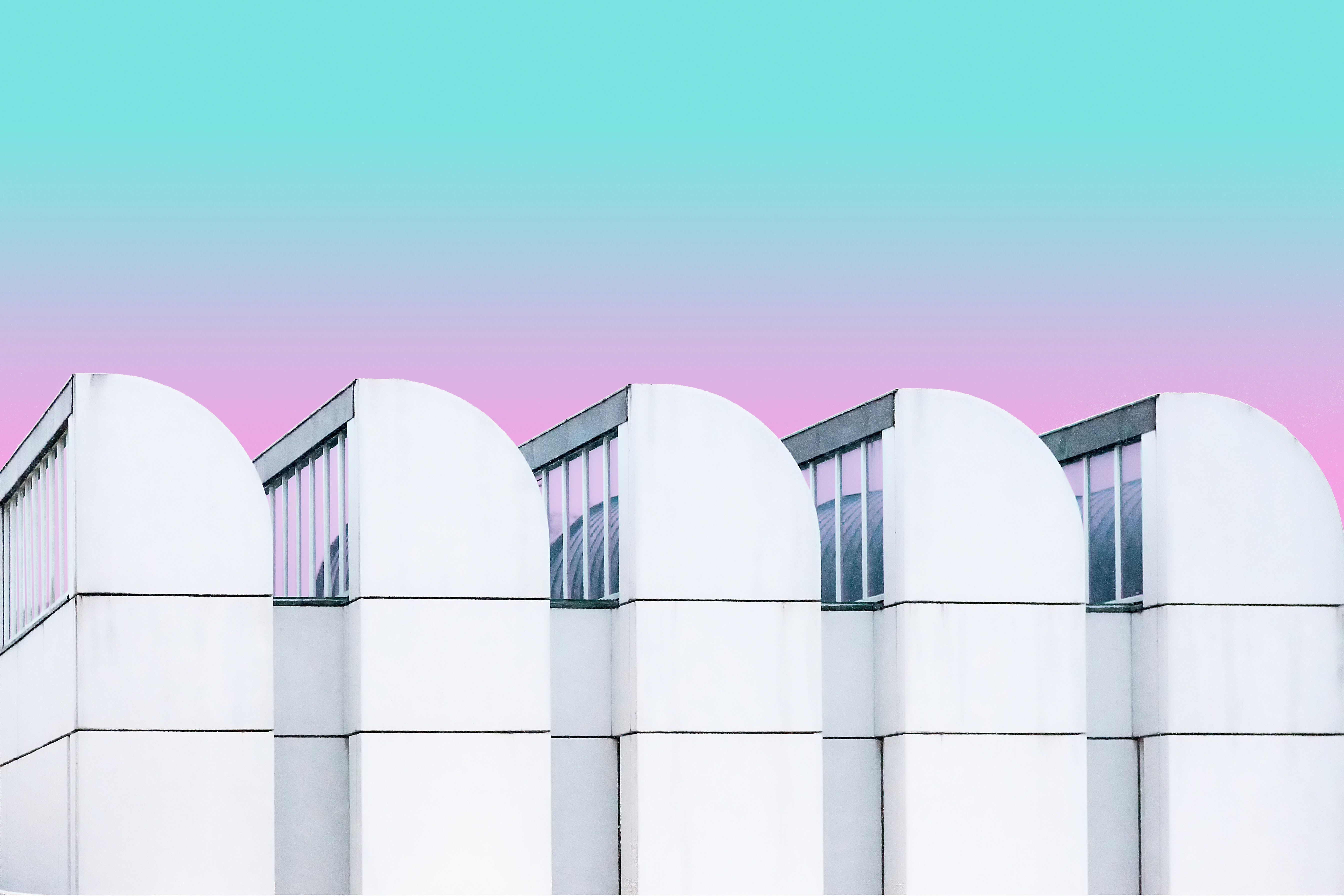 Pastel Arches: Quiet Geometry of White Facades