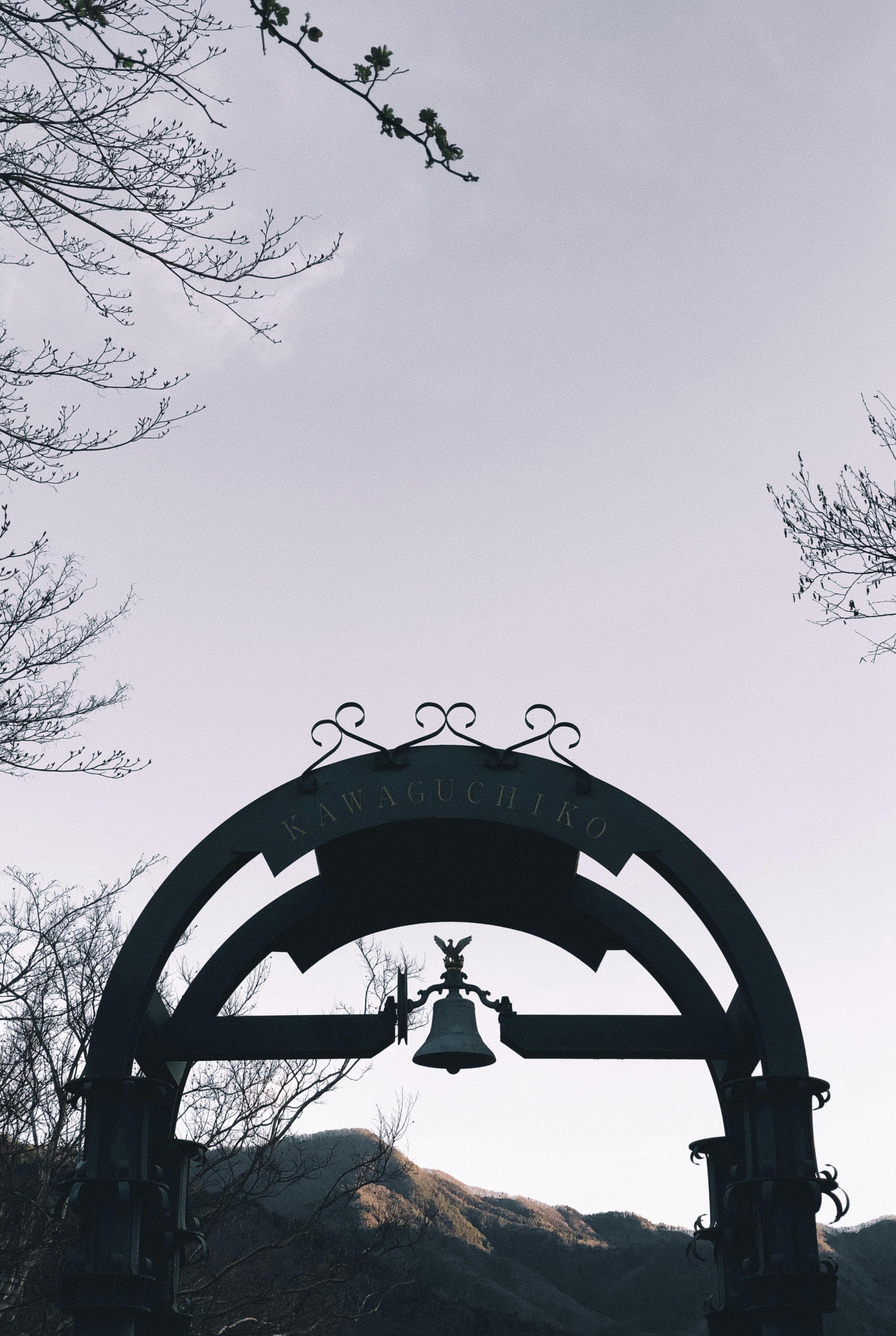 Bell Gate Arch: Iron Curves Framing a Quiet Mountain Vista