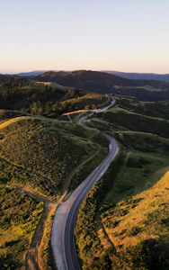 Winding Path Through Verdant Hills