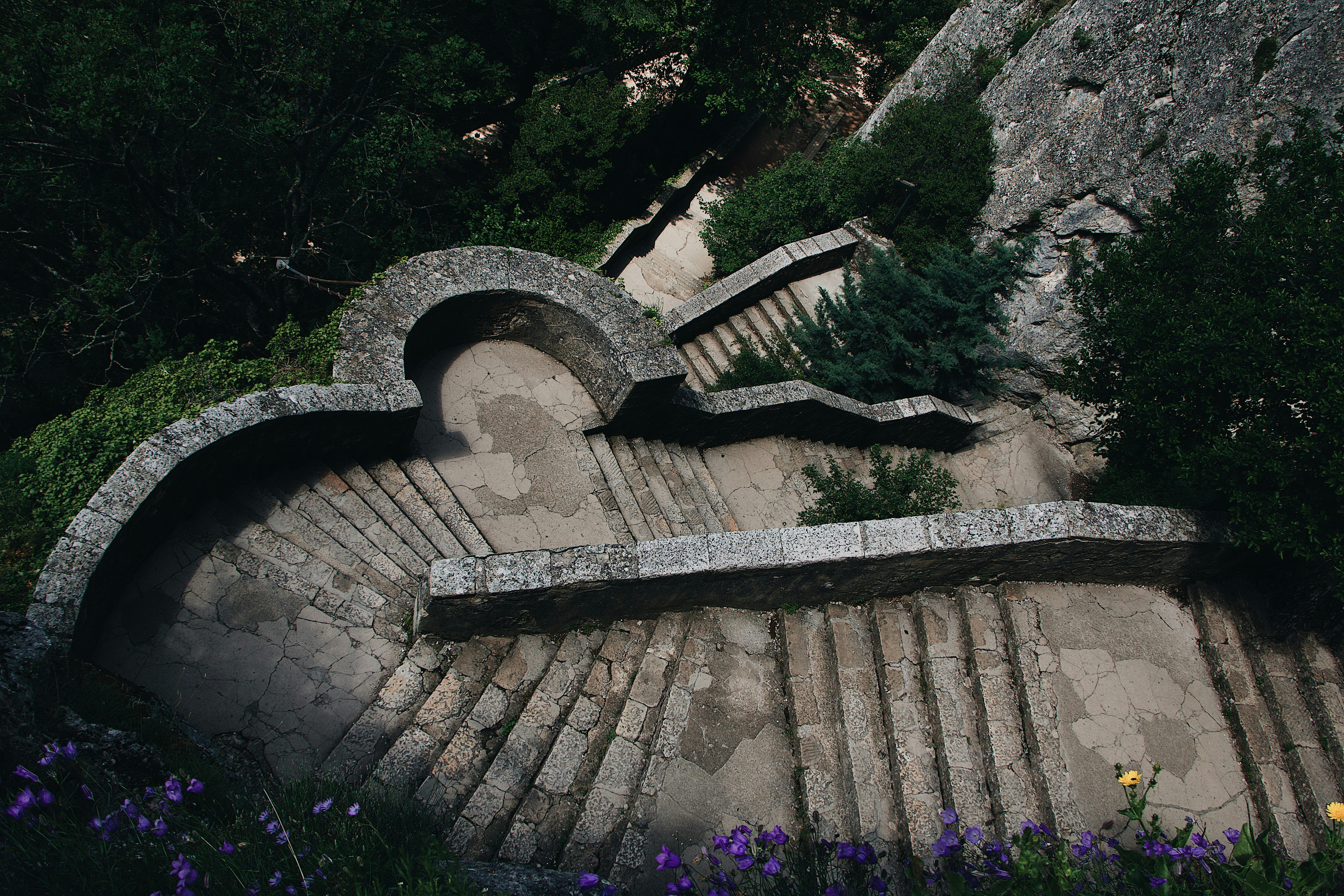 Stone Spiral Overlook: Weathered Circles and Quiet Garden Edge