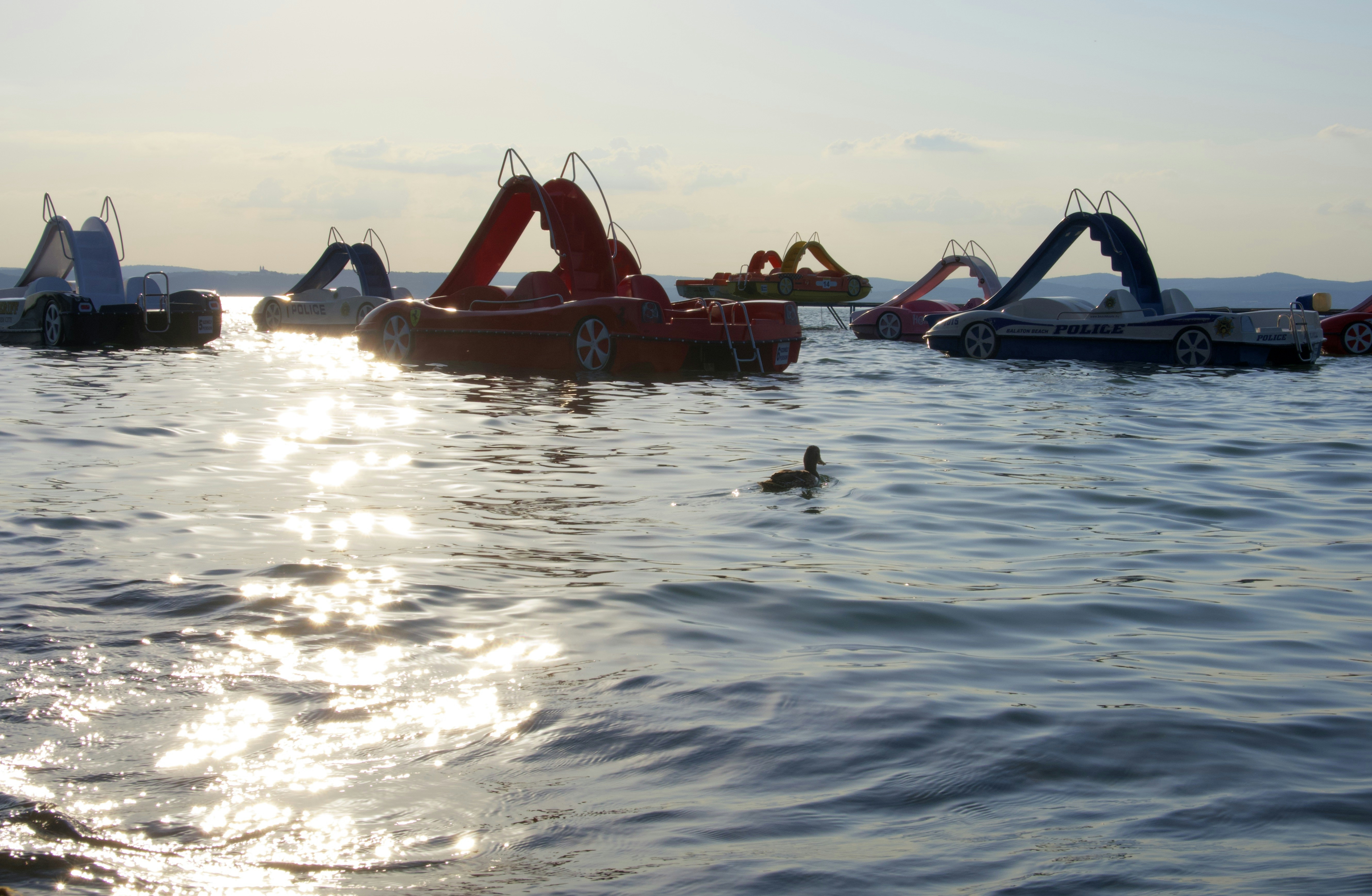 Red and black kayak on sea during daytime photo – Free Siófok Image on ...