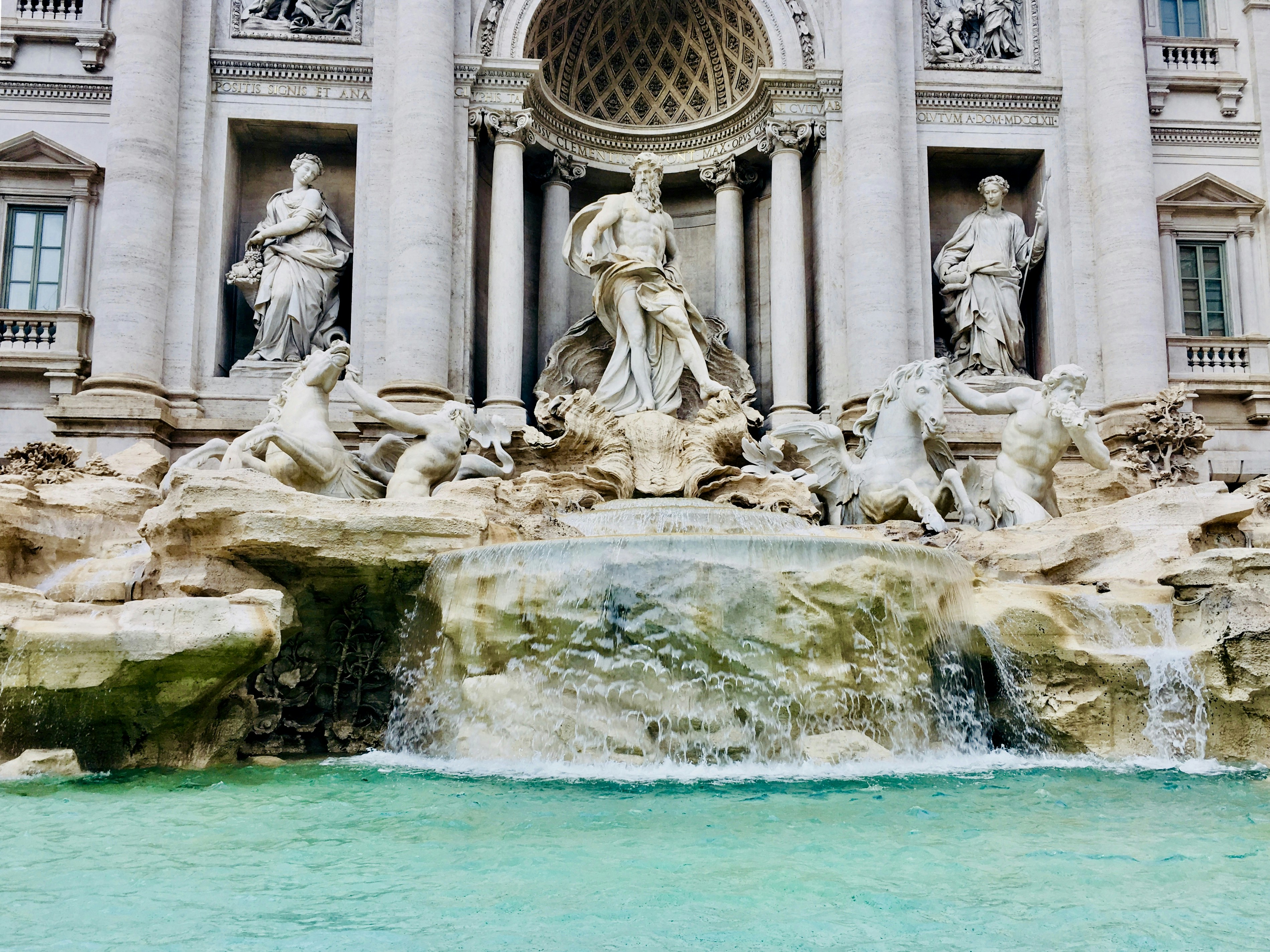 Gray concrete statue on water fountain photo – Free Trevi fountain ...