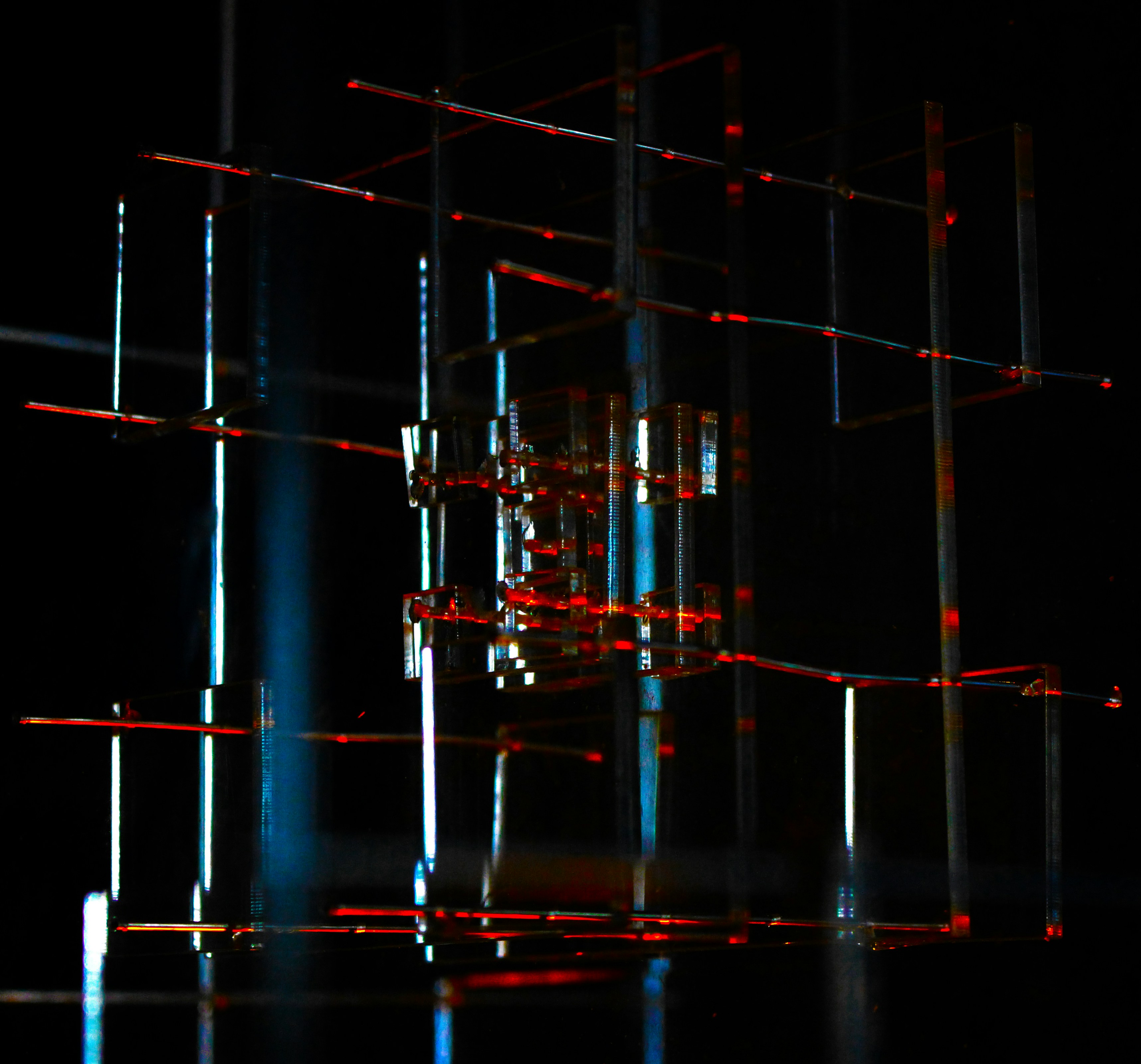 Blue and red light reflection on water photo – Free Lines Image on Unsplash