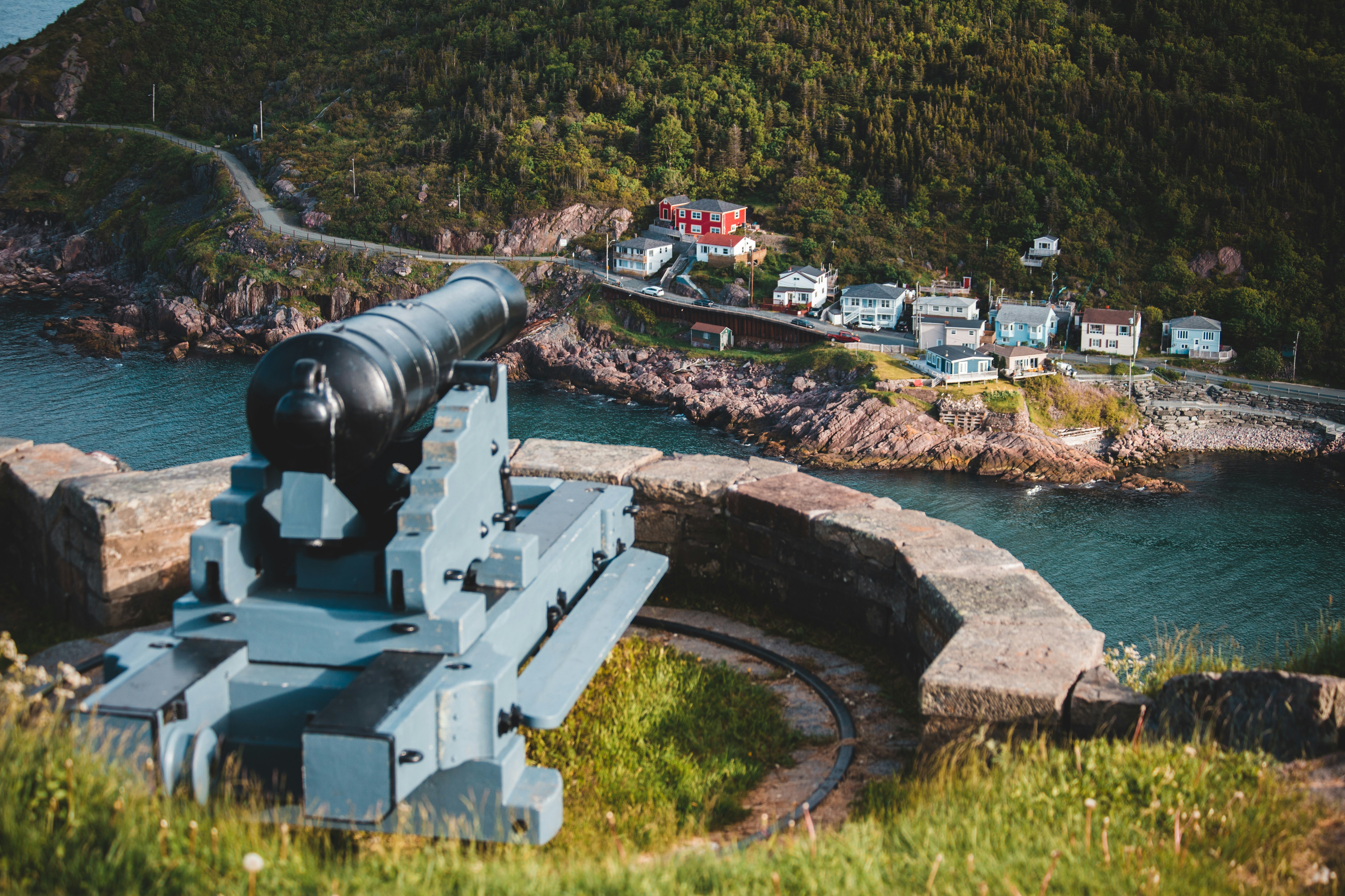 Coastal Battery Overlooking a Quiet Village