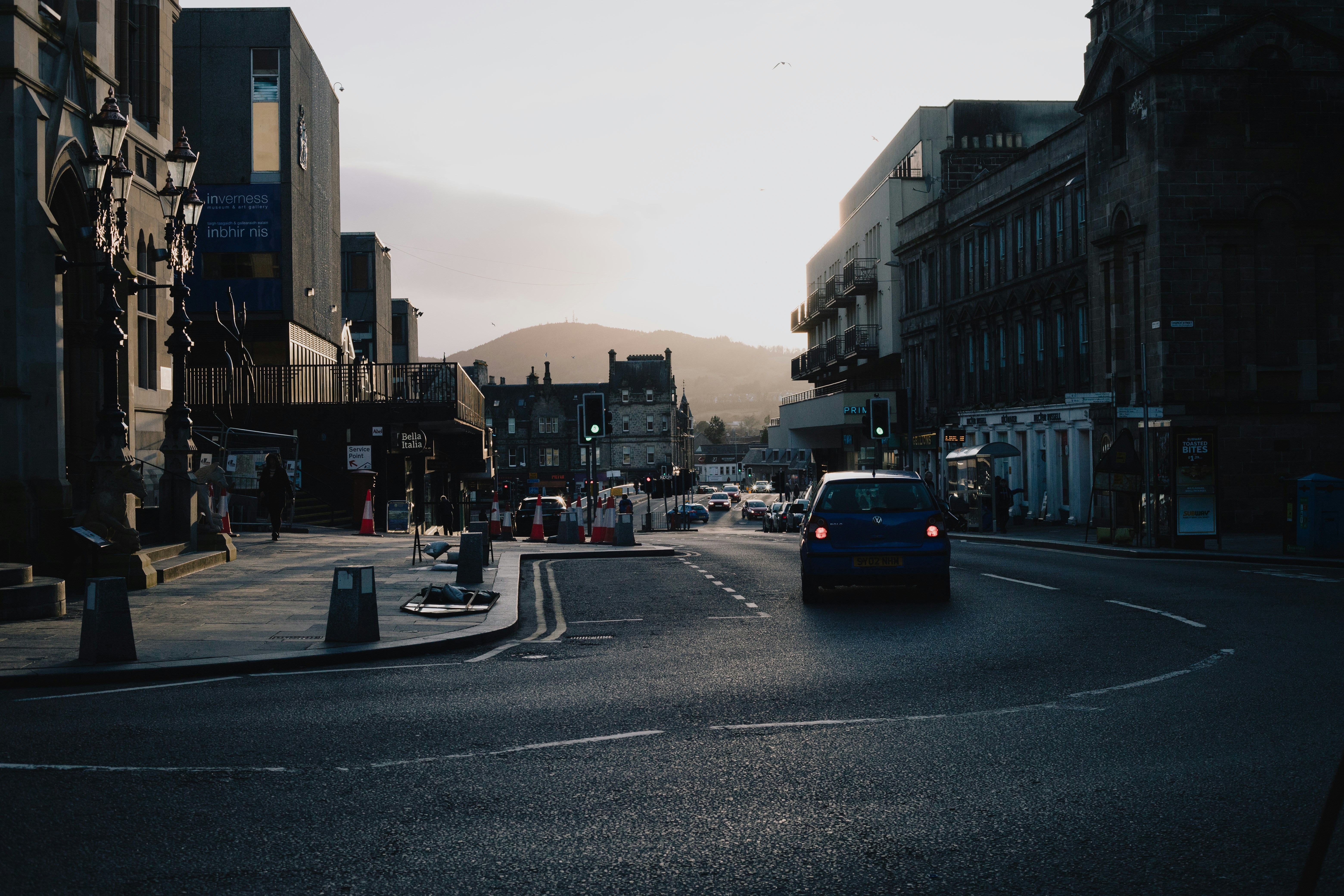Twilight Drive Through Urban Streets