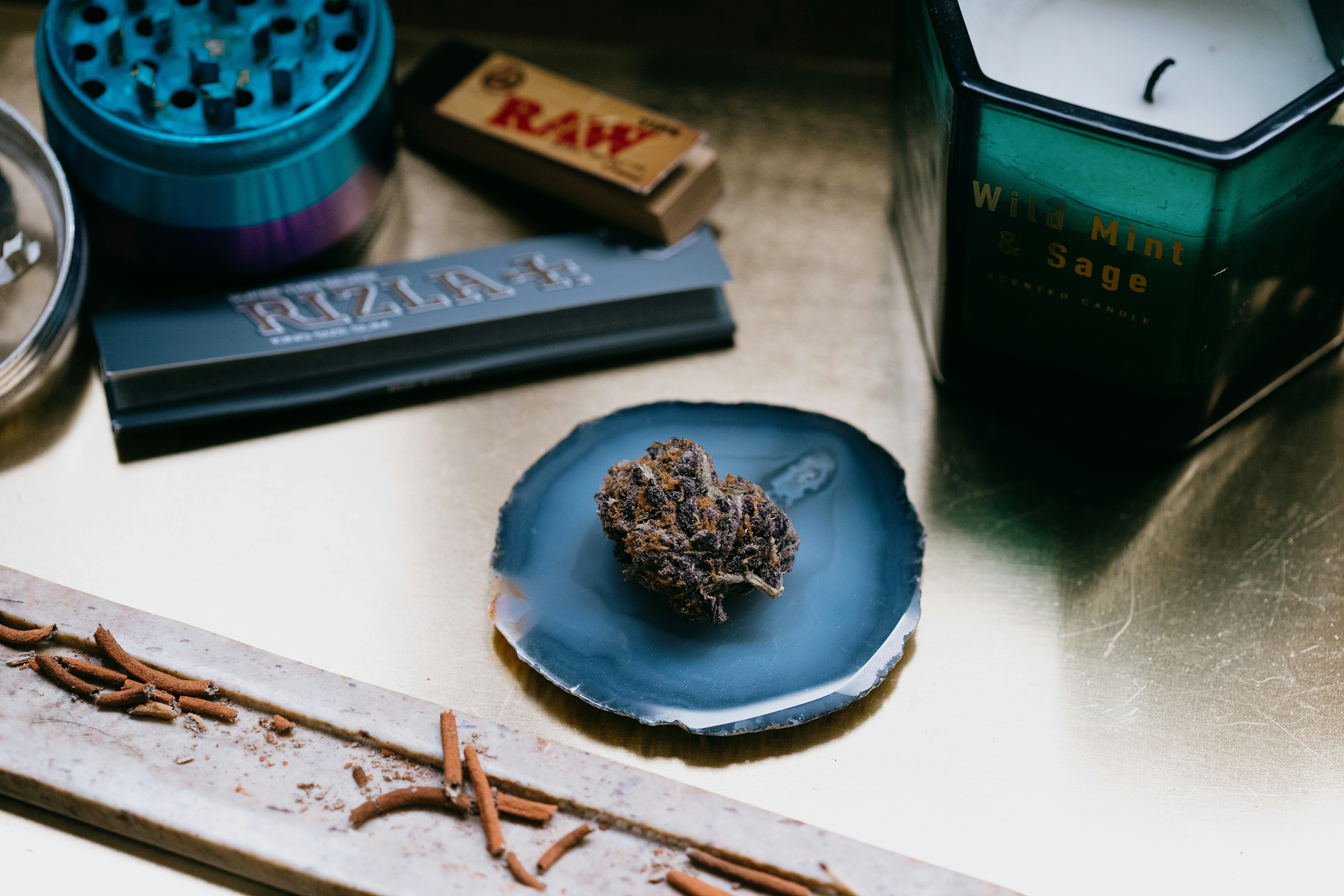 Spherical Spice on a Blue Pearl: A Quiet Studio Still Life